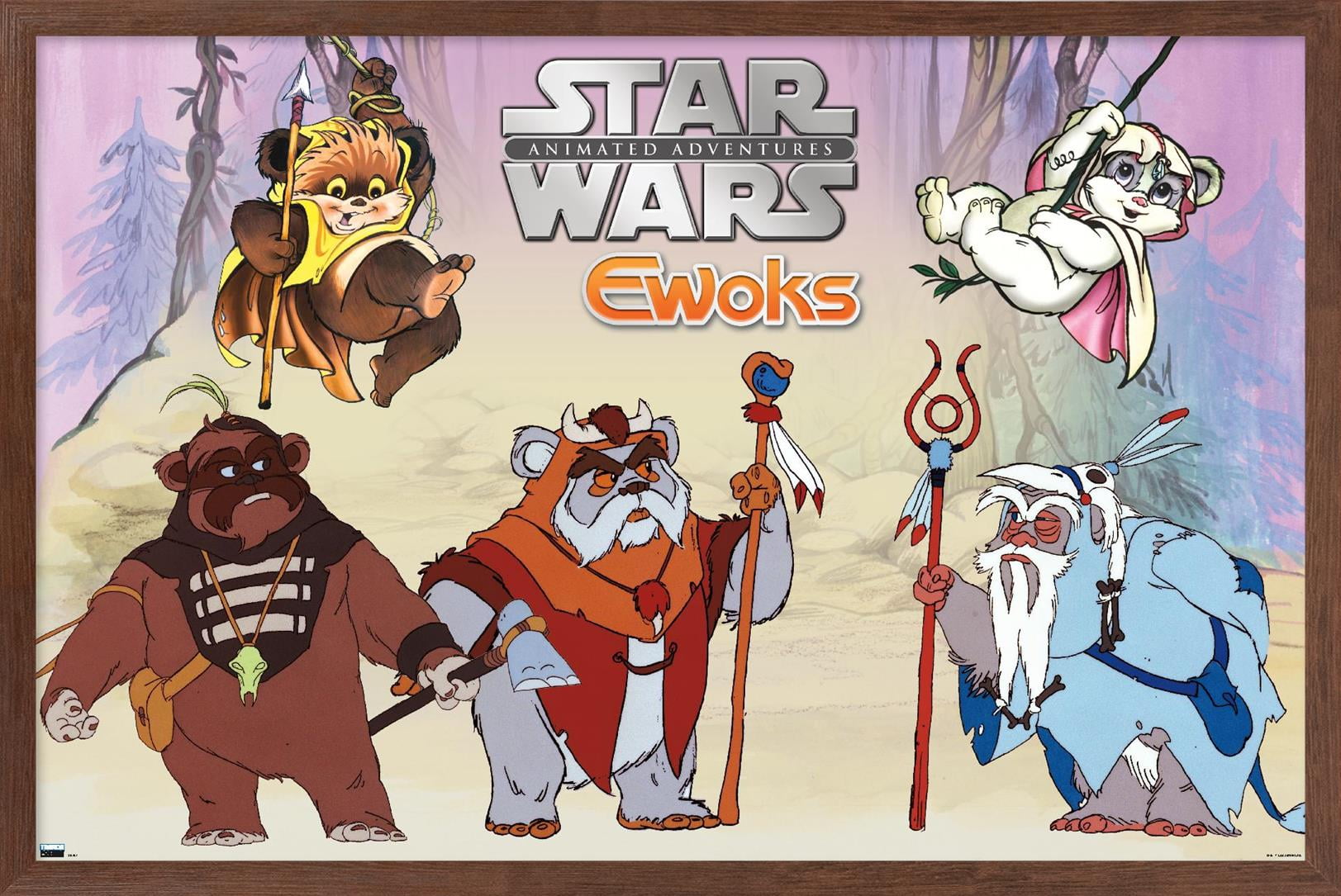 Star Wars: Ewoks - Group Wall Poster, 22.375" x 34", Framed - Walmart.com
