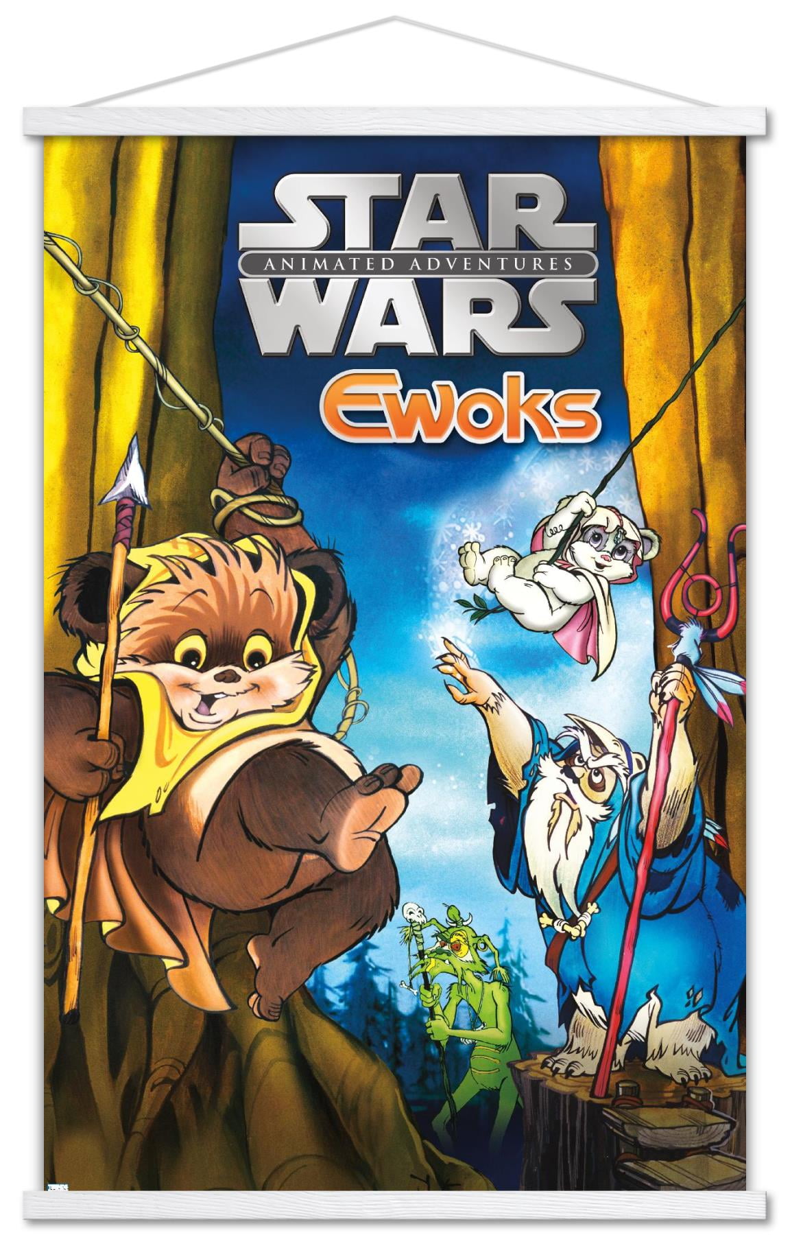 Star Wars: Ewoks - Key Art Wall Poster with Wooden Magnetic Frame, 22. ...