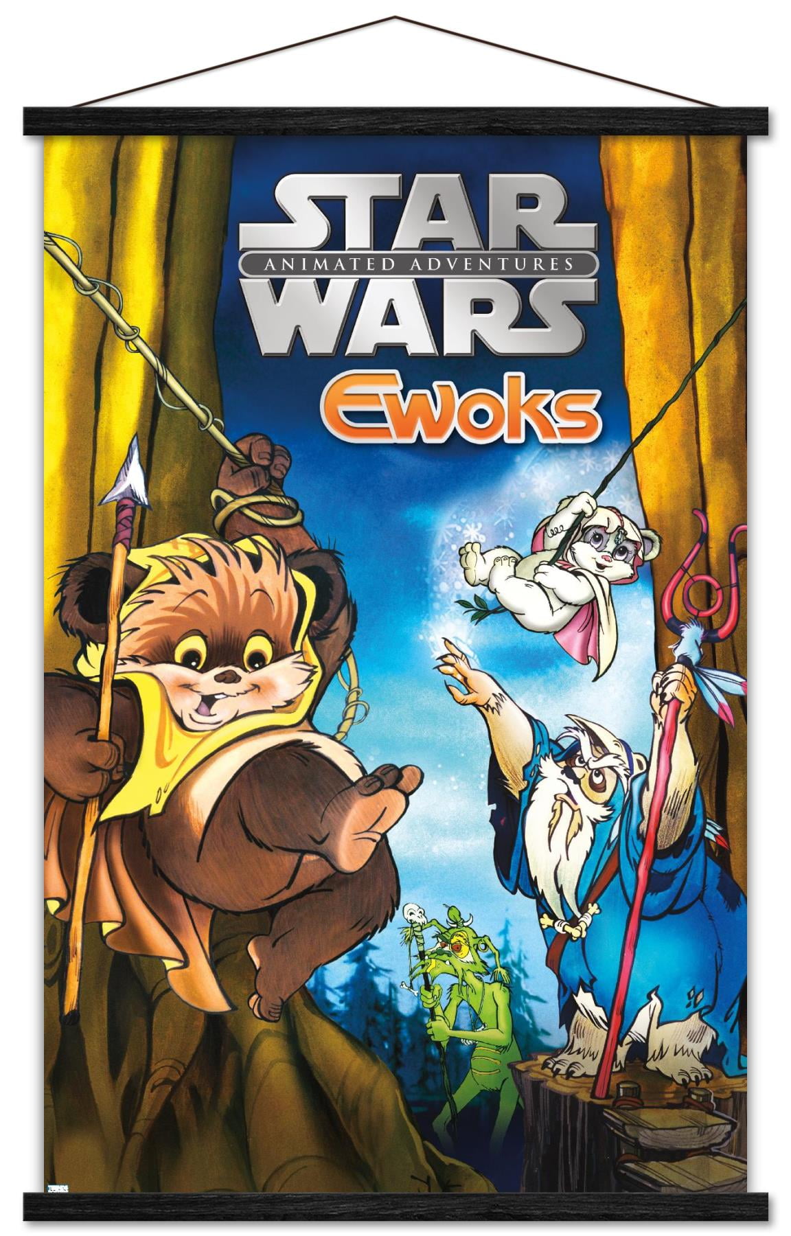 Star Wars: Ewoks - Key Art Wall Poster with Wooden Magnetic Frame, 22. ...