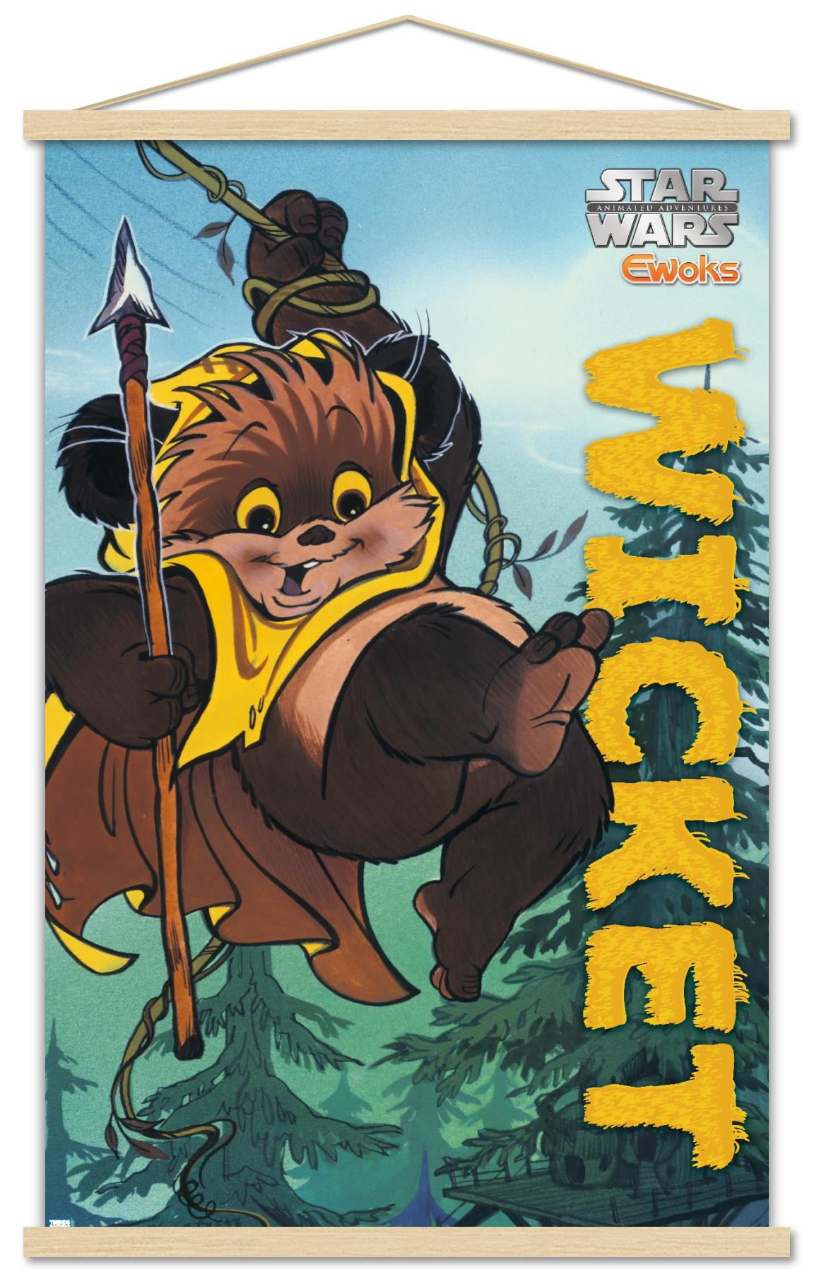 Star Wars: Ewoks - Wicket Wall Poster with Wooden Magnetic Frame, 22. ...