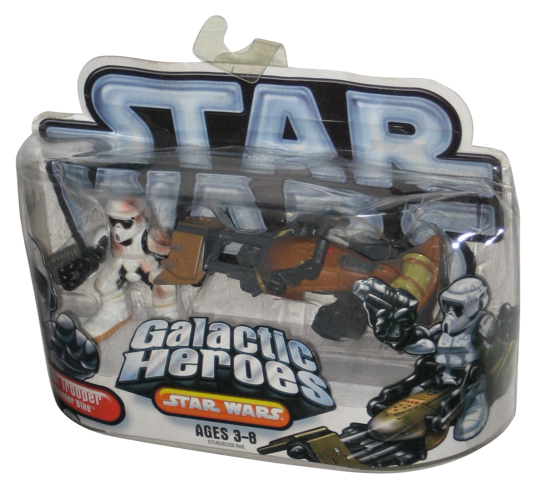 Star Wars Galactic Heroes (2006) Hasbro Scout Trooper & Speeder Bike ...