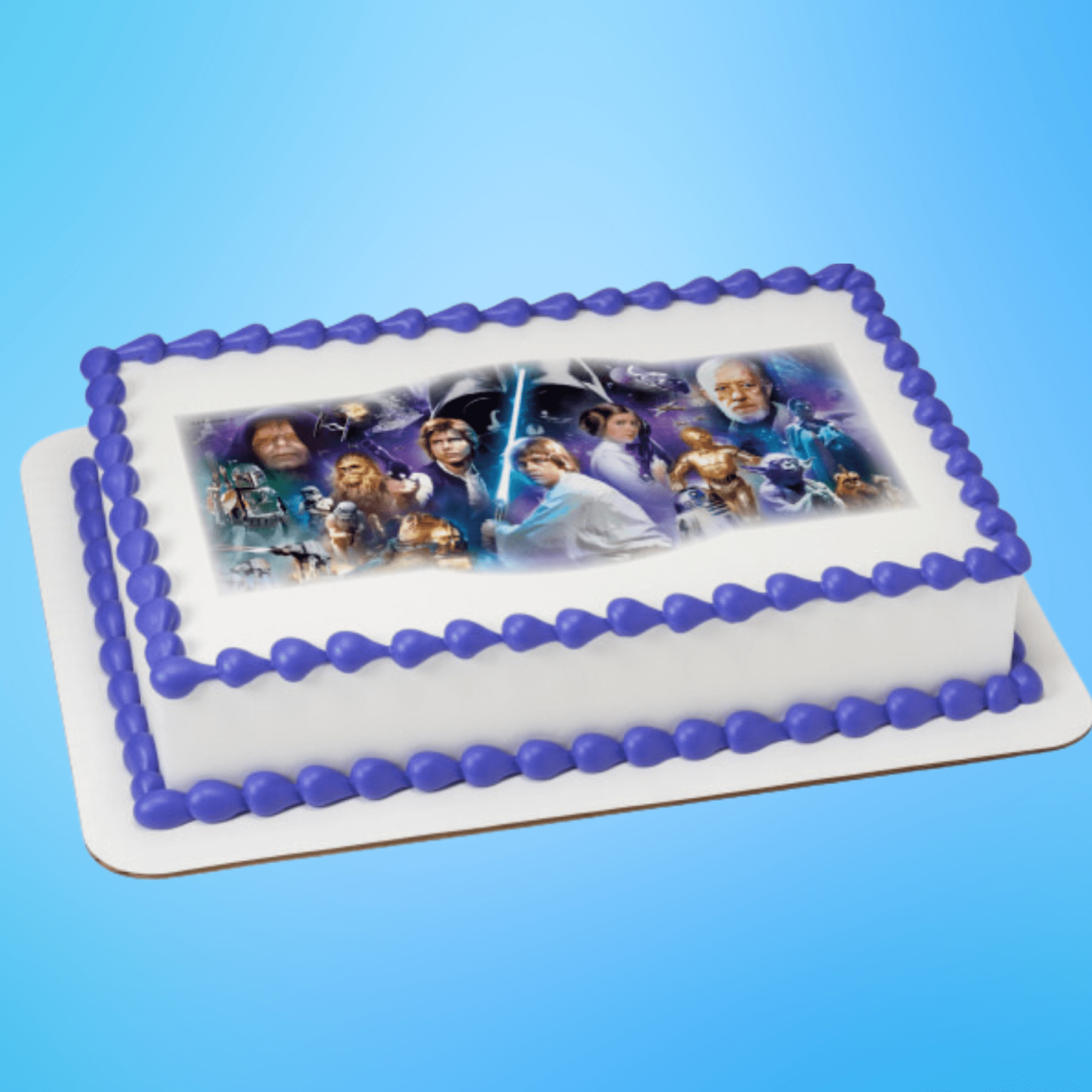 Star Wars Galaxy Cake Decoration Edible Frosting Photo Sheet Toppers ...