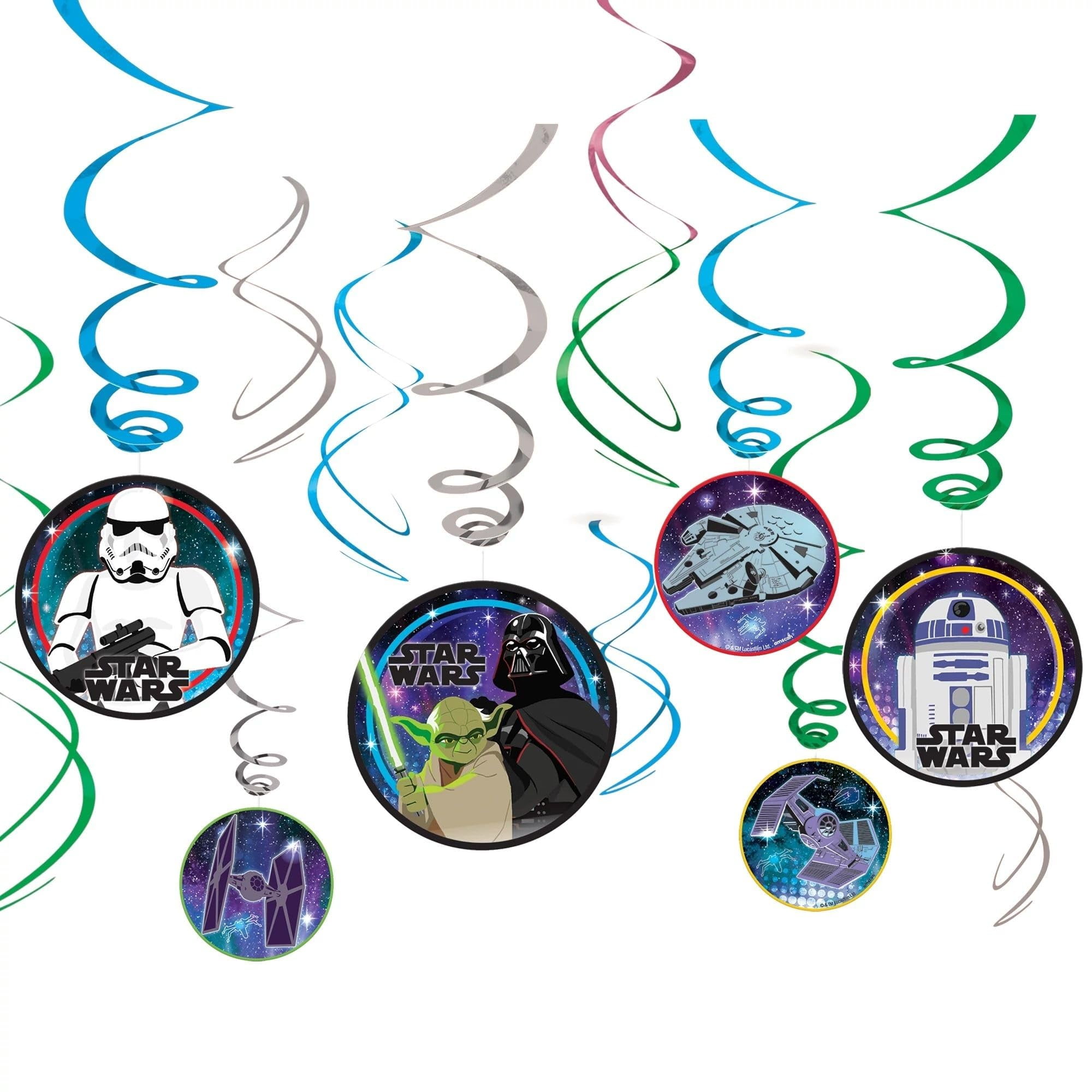 Star Wars Galaxy of Adventures Paper Swirl Hanging Decorations - 5" & 7 ...