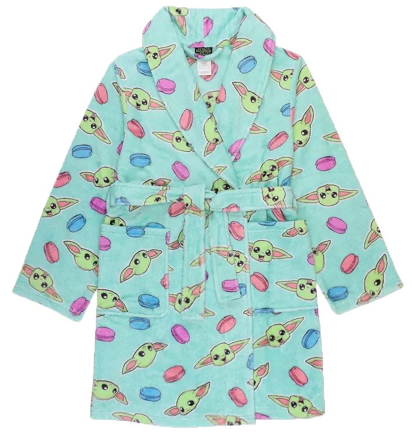 Star Wars Girls Soft Blue Baby Yoda Mandalorian Robe House Coat Pajama ...