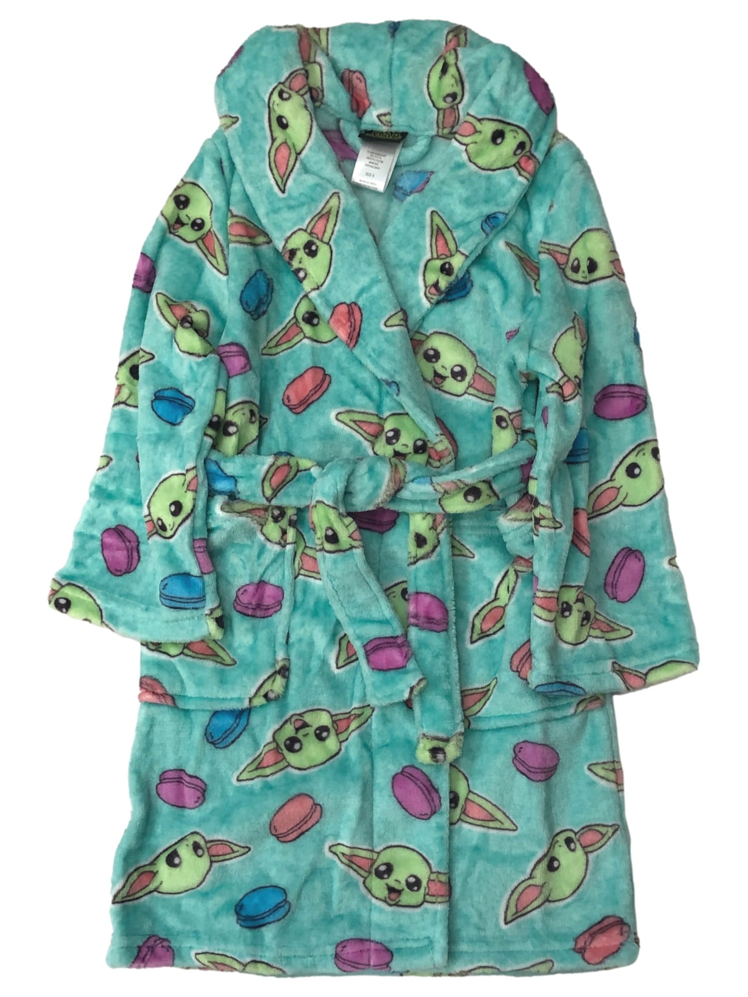 Star Wars Kids Bathrobe: Soft Blue Baby Yoda Mandalorian Robe House ...