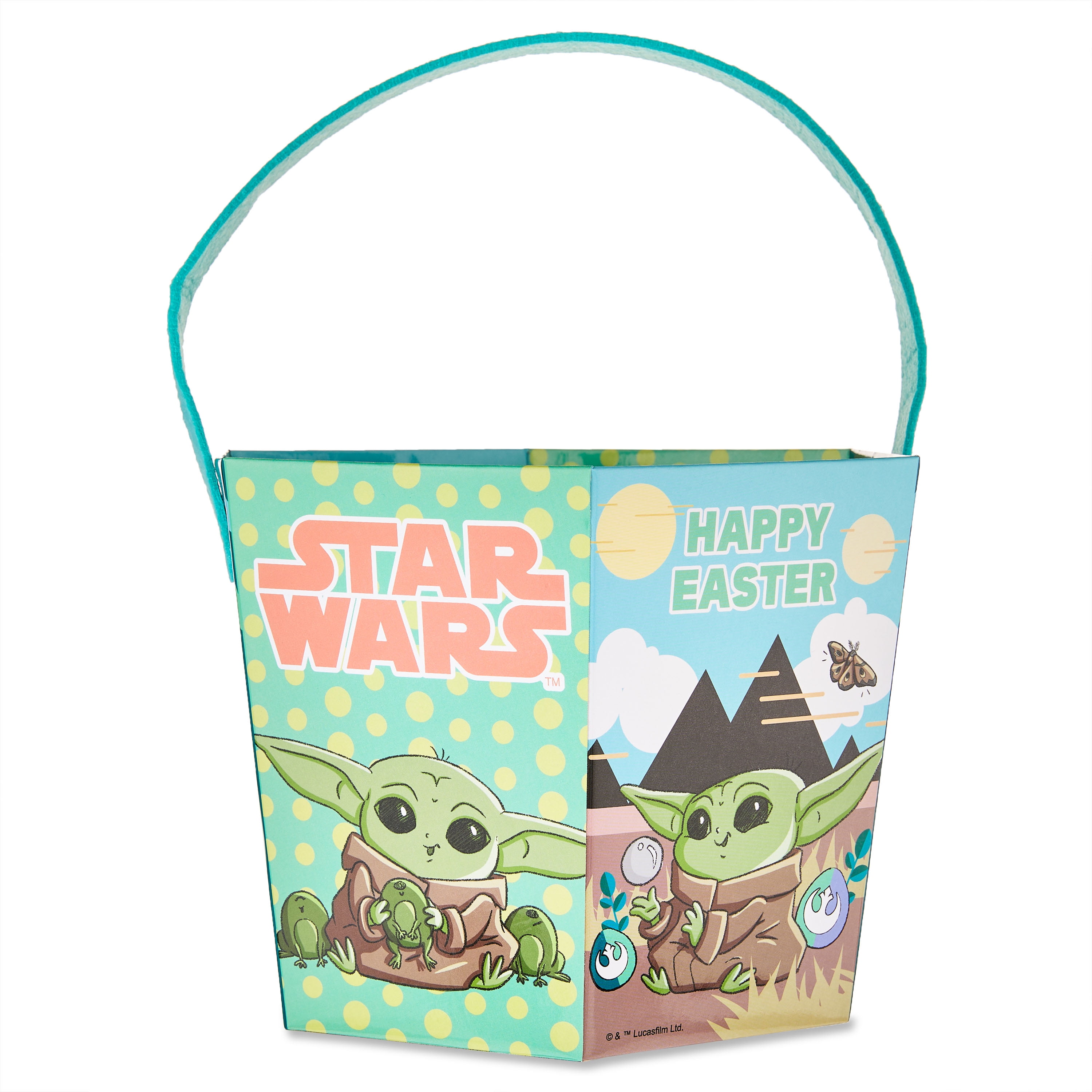 Star Wars, Grogu, Cardboard Hexagon Easter Basket, 8 inches Wide, Green ...