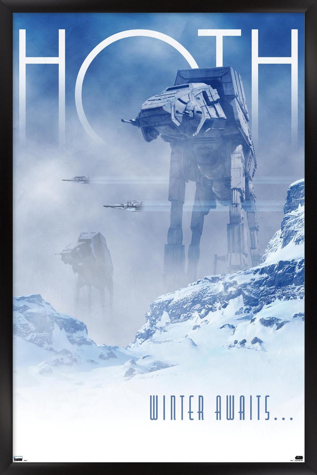 Star Wars: Hoth - Visit Hoth by Russell Walks 23 Wall Poster, 22.375" x 34" Framed - Walmart.com