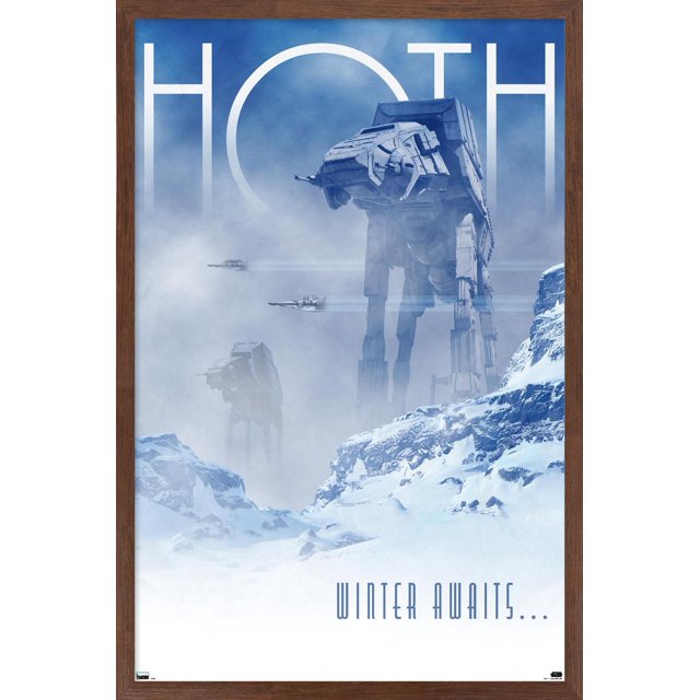 Star Wars: Hoth - Visit Hoth by Russell Walks 23 Wall Poster, 22.375" x 34" Framed - Walmart.com