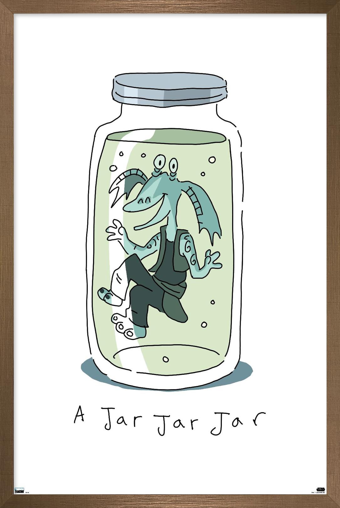 Star Wars: Humor - A Jar Jar Jar Wall Poster, 14.725" x 22.375" Framed ...