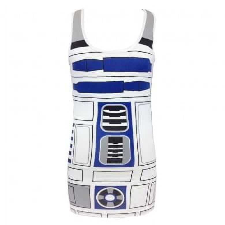 Mighty Fine Star Wars I Am R2-D2 White Costume Adult Tank Female ...