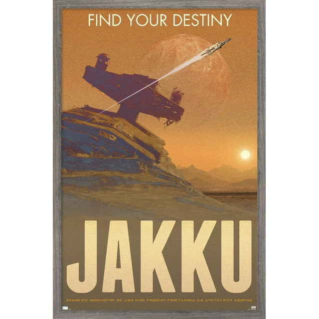 Star Wars: Jakku - Find Your Destiny By Russell Walks Wall Poster, 14.725" x 22.375" Framed ...