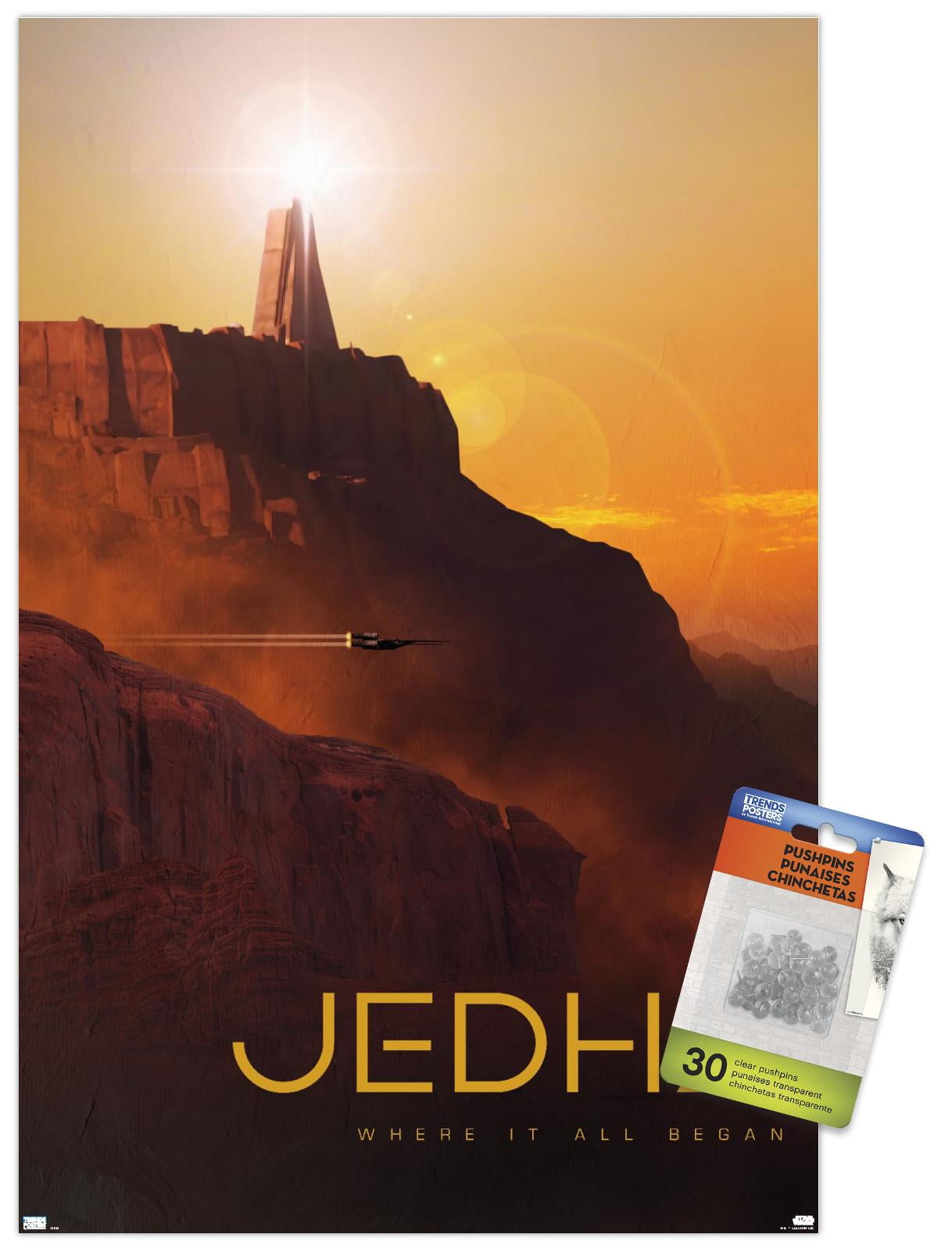 Star Wars: Jedha - Visit Jedha by Russell Walks 23 Wall Poster with ...