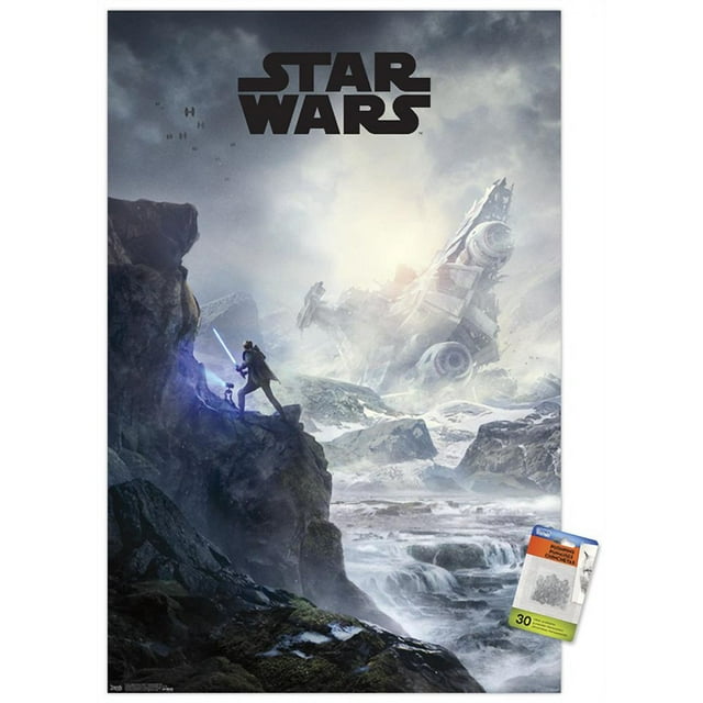 Star Wars: Jedi Fallen Order - Cliffside Key Art Wall Poster with Push ...