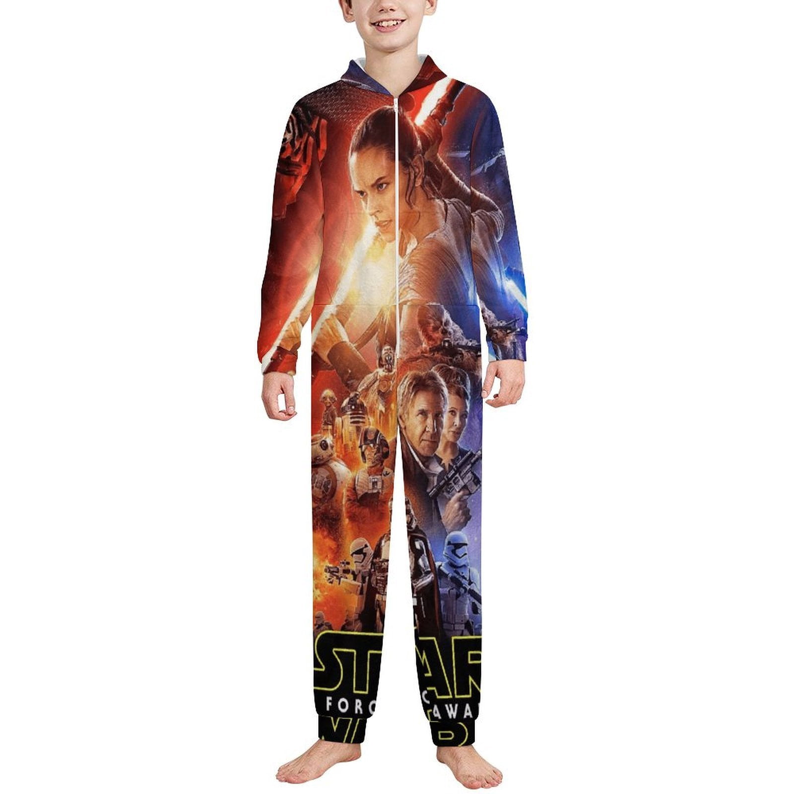 Star Wars Kids Hooded Union Suit Pajama Onesie Blanket Sleeper for Boys ...