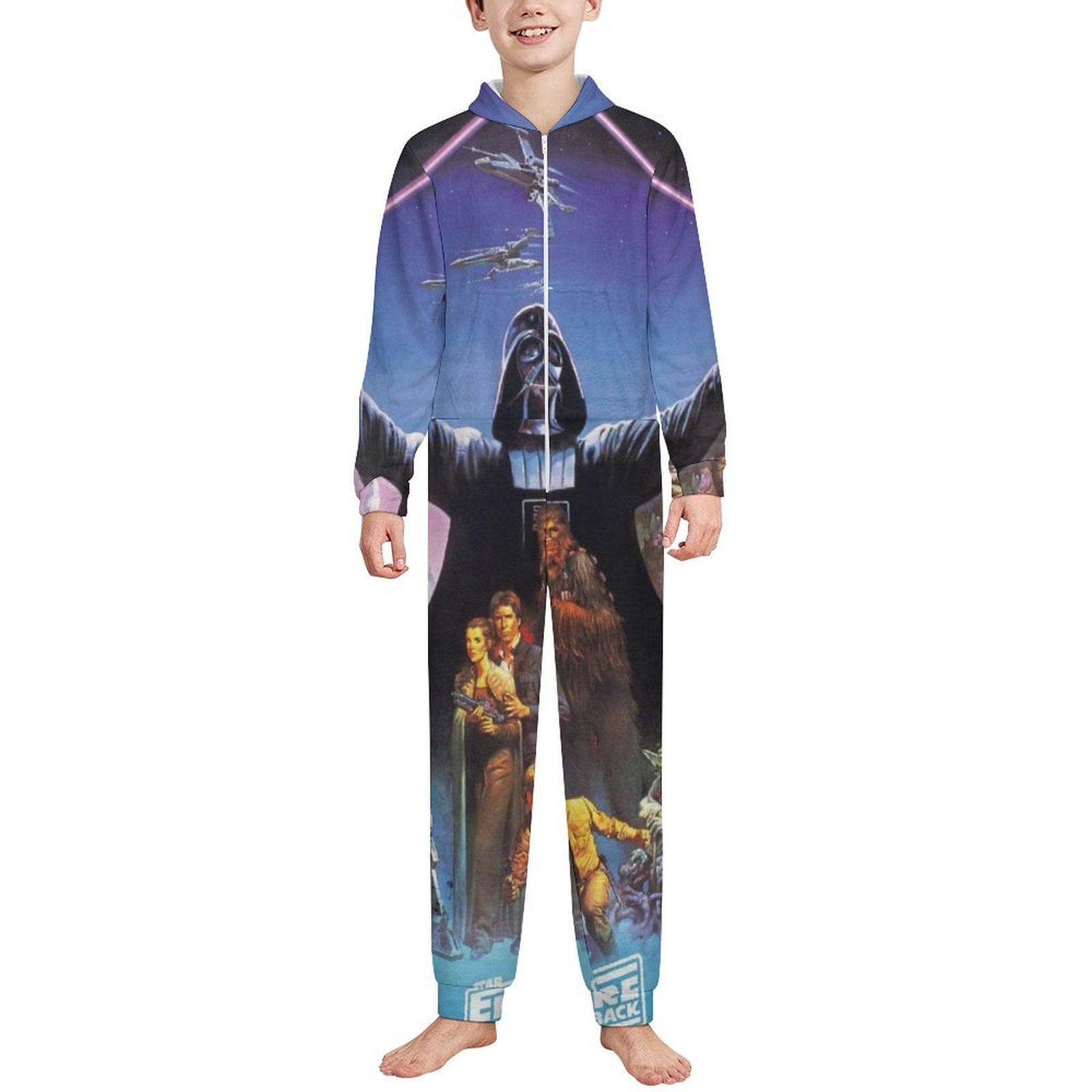 Star Wars Kids Hooded Union Suit Pajama Onesie Blanket Sleeper for Boys ...