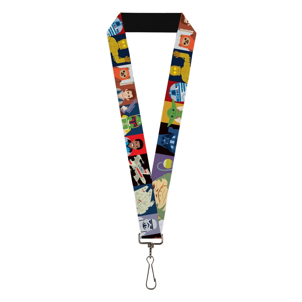 Star Wars Lanyard, Star Wars Classic Character Pose Blocks Multi Color ...