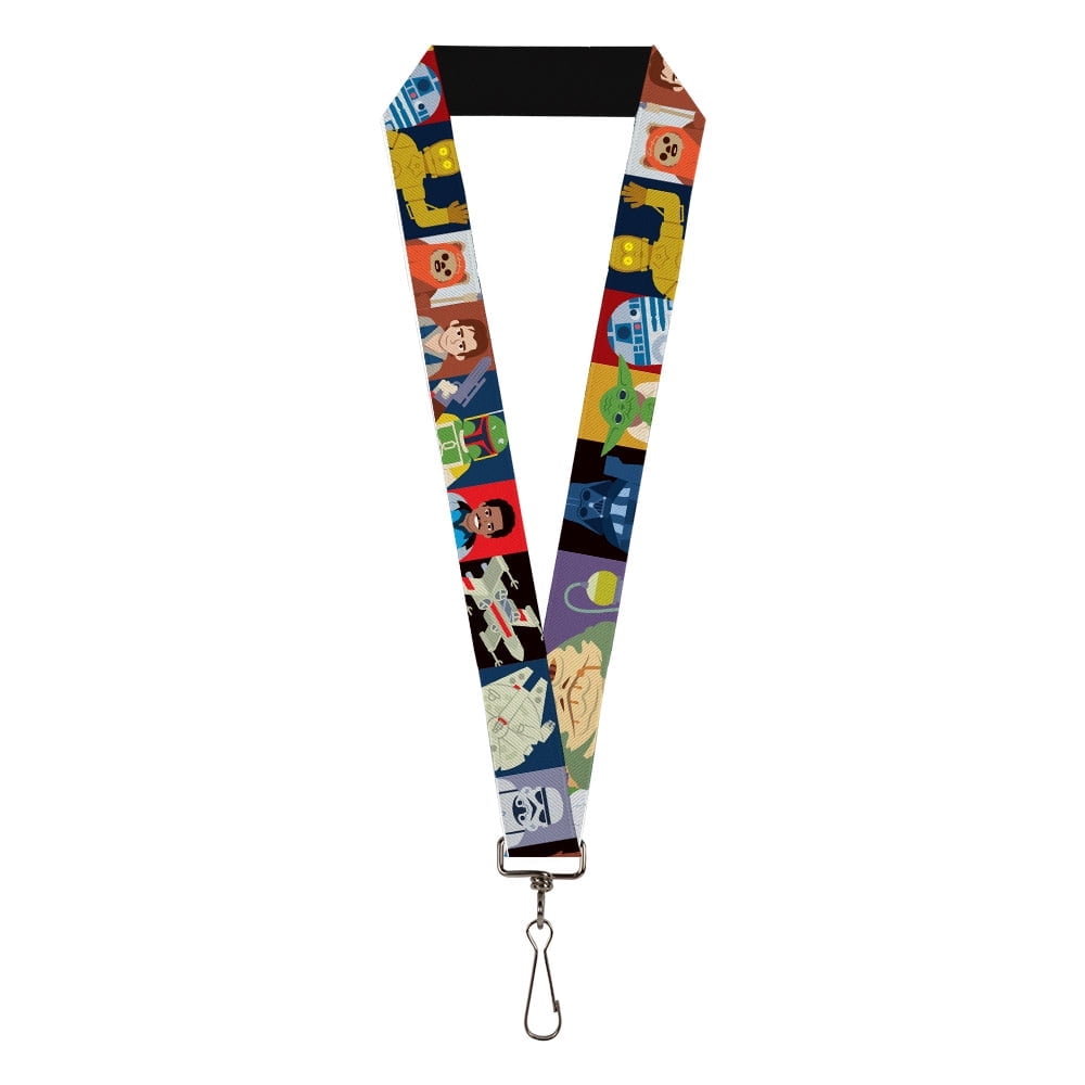 Star Wars Lanyard, Star Wars Classic Character Pose Blocks Multi Color ...