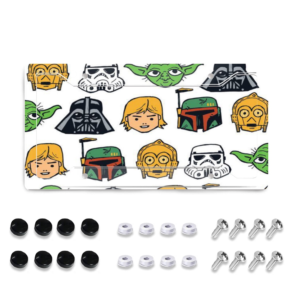 Star Wars License Plate Frame Set - 4-hole License Plate Frame ...