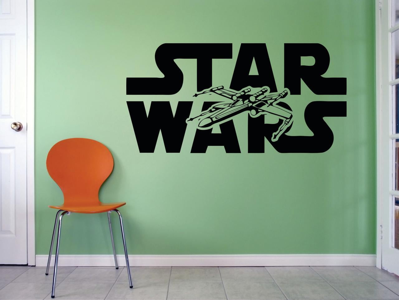 Star Wars Logo Mural Movie Series Jet Art Decor Silhouette Custom Wall ...