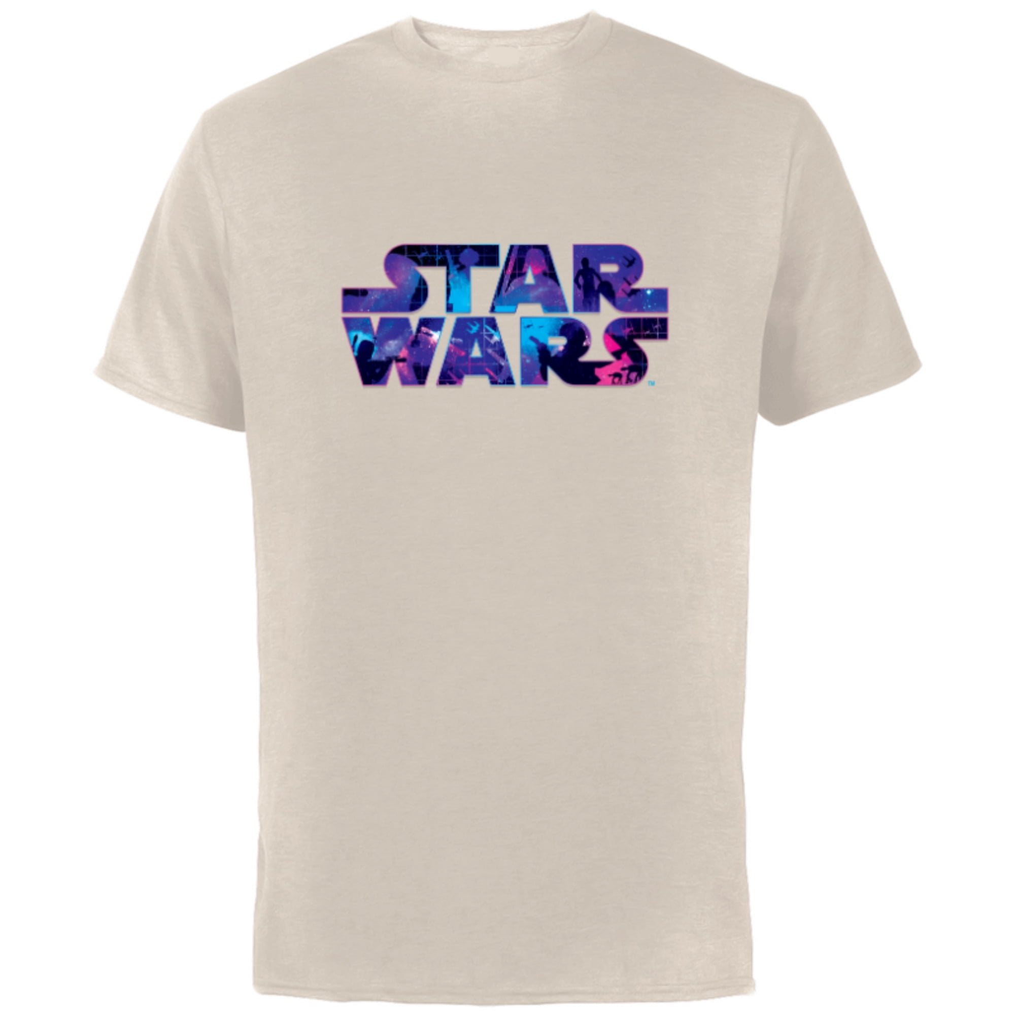 Star Wars Logo Retro 90s Twinkling Stars - Short Sleeve Cotton T-Shirt ...