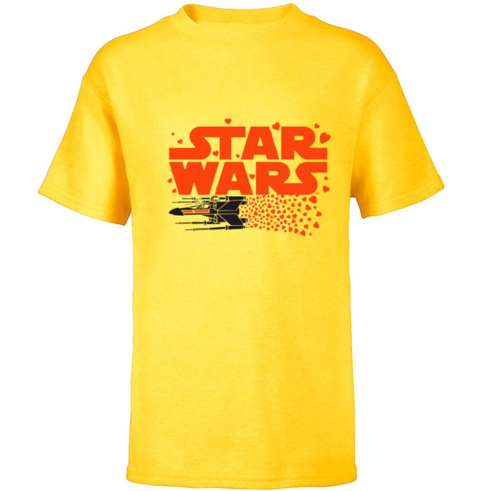 Star Wars Logo X-Wing Luke Skywalker R2-D2 Splatter Hearts - Short ...