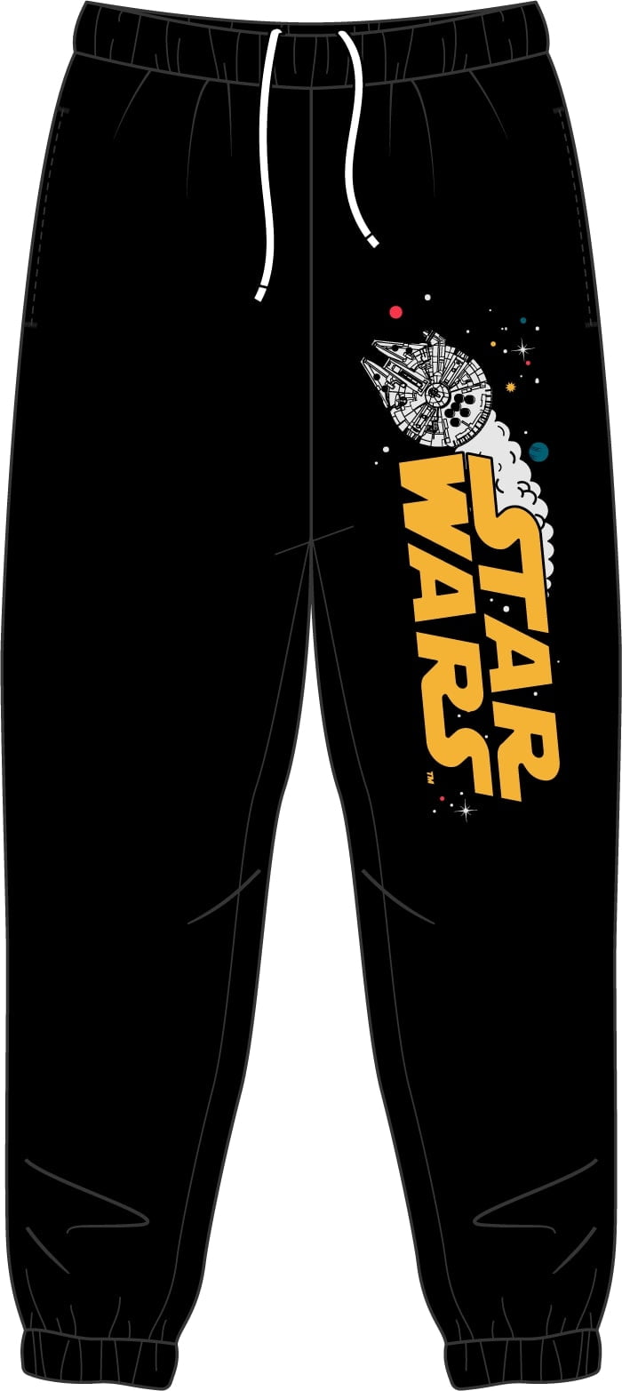 Star Wars Logo and Millennium Falcon Men's Black Graphic Sweats-S ...