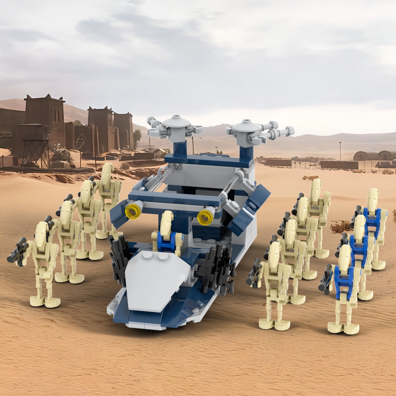 Star Wars MOC Battle Droid & Transporter Costom Building Block 118 Pcs ...