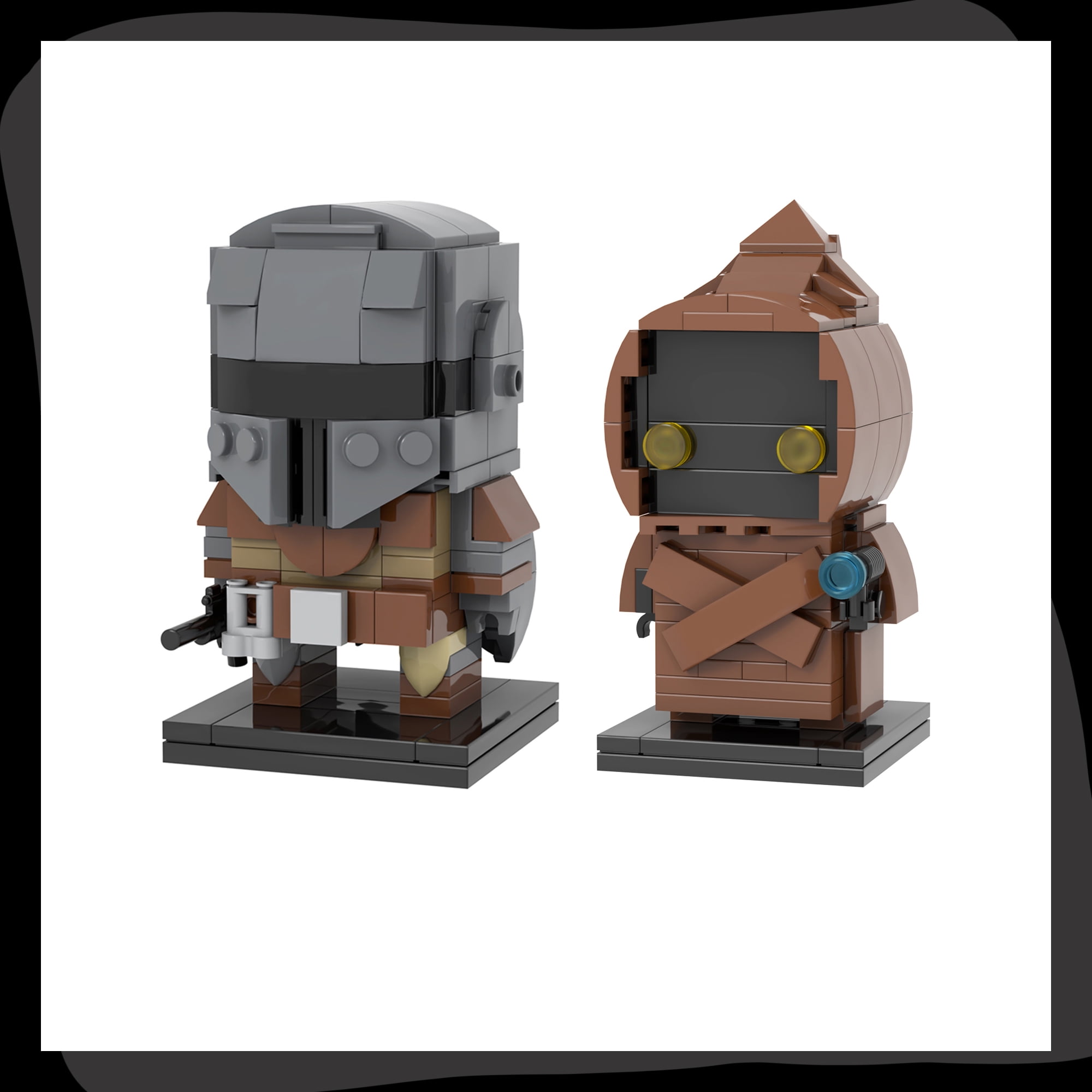 Star Wars MOC The Mandalorian & Jawa Brickhead Costom Building Block ...