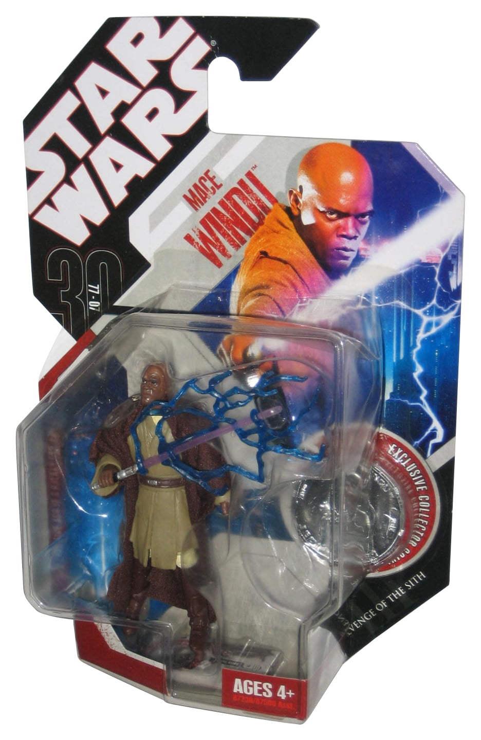 Star Wars Mace Windu 30th Anniversary Figure w/ Silver Collector Coin ...