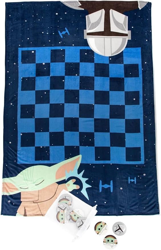 Star Wars Mandalorian Baby Yoda Plush Throw, Checkers Game Blanket for ...