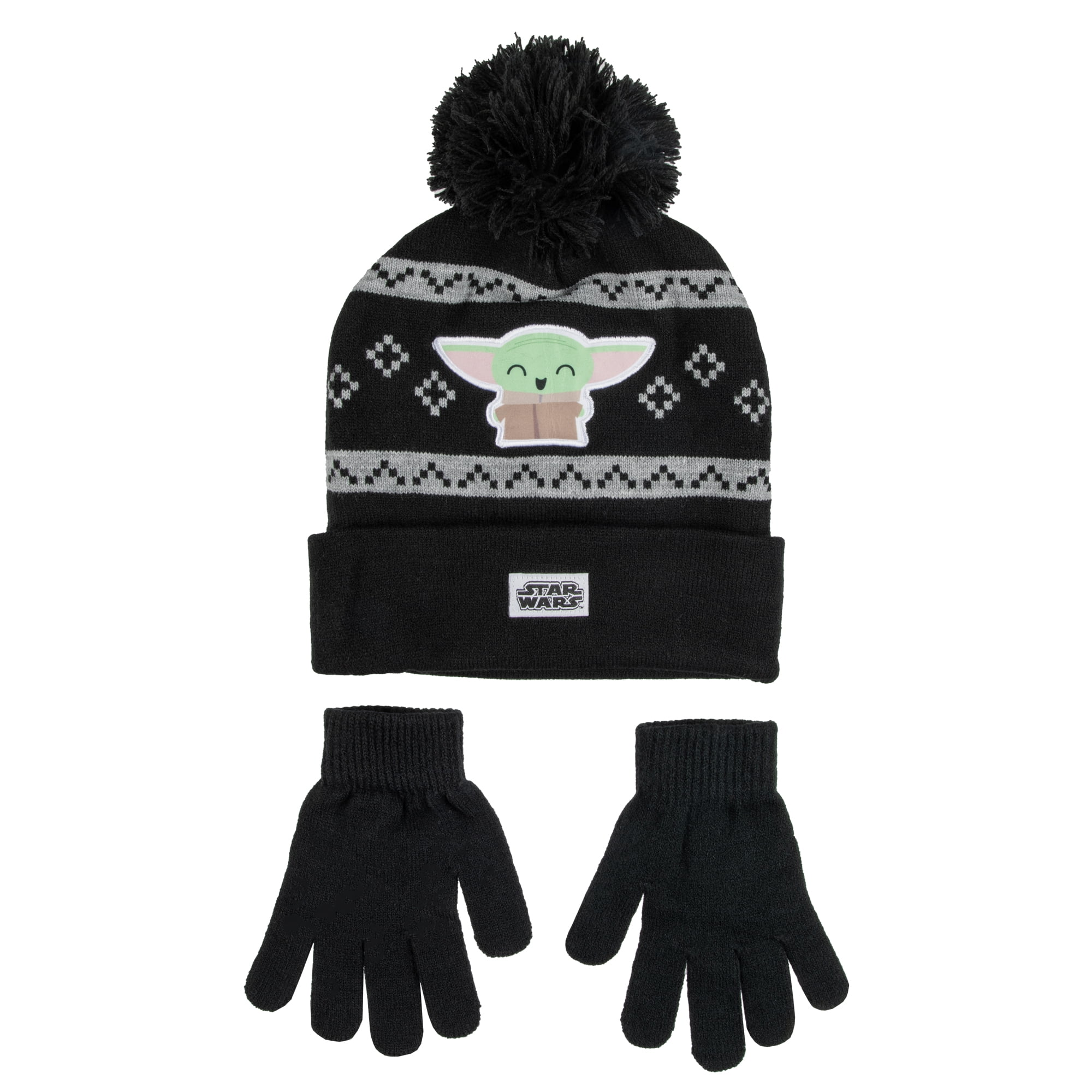 Star Wars Mandalorian Kids Winter Cap: Chibi Grogu Boy's Cuff Beanie ...