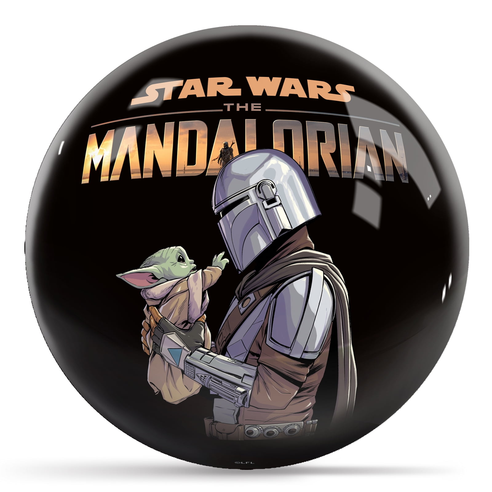 Star Wars Mandalorian Grogu and Mando Undrilled Bowling Ball - Walmart.com