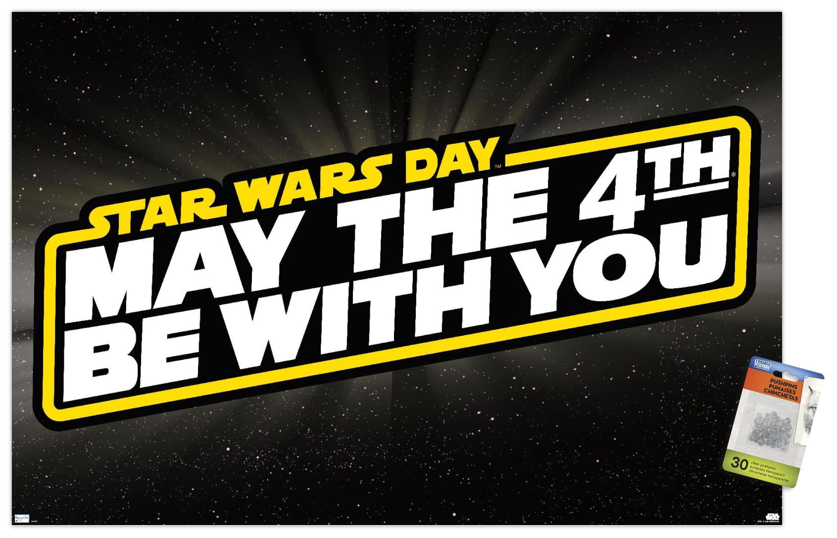 Star Wars - May the 4th - Logo Wall Poster with Pushpins, 22.375" x 34 ...