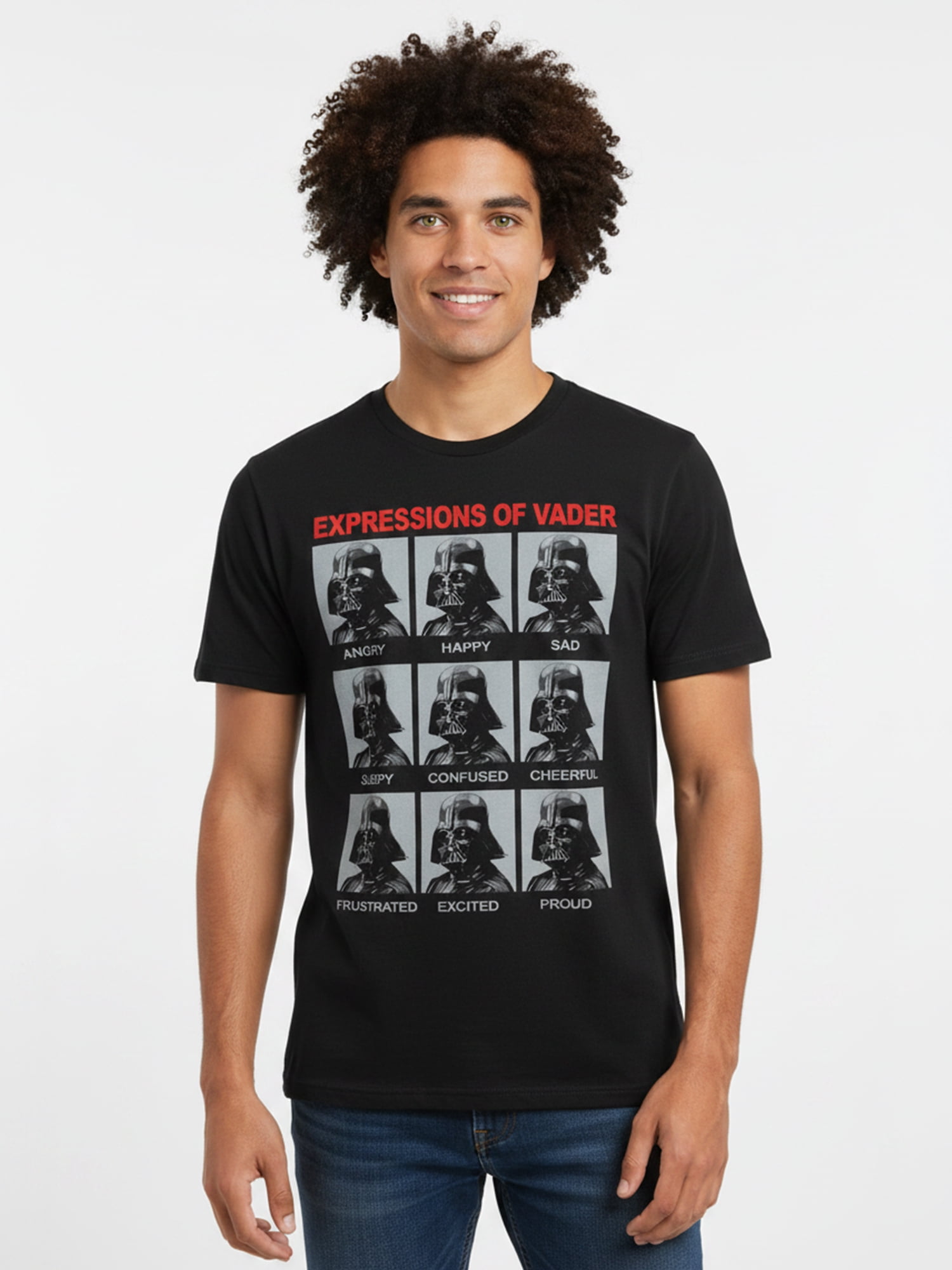 Star Wars Men’s Graphic Short Sleeve Tee, Darth Vader Expressions ...