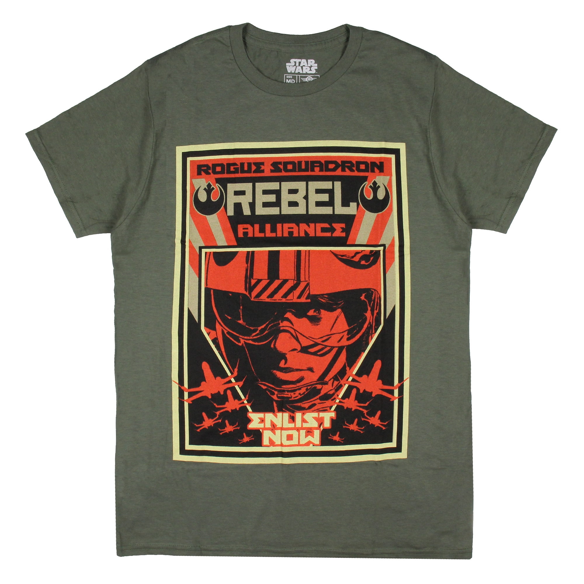 Star Wars Men's Rogue Squadron Alliance Enlist Now Poster T-Shirt ...
