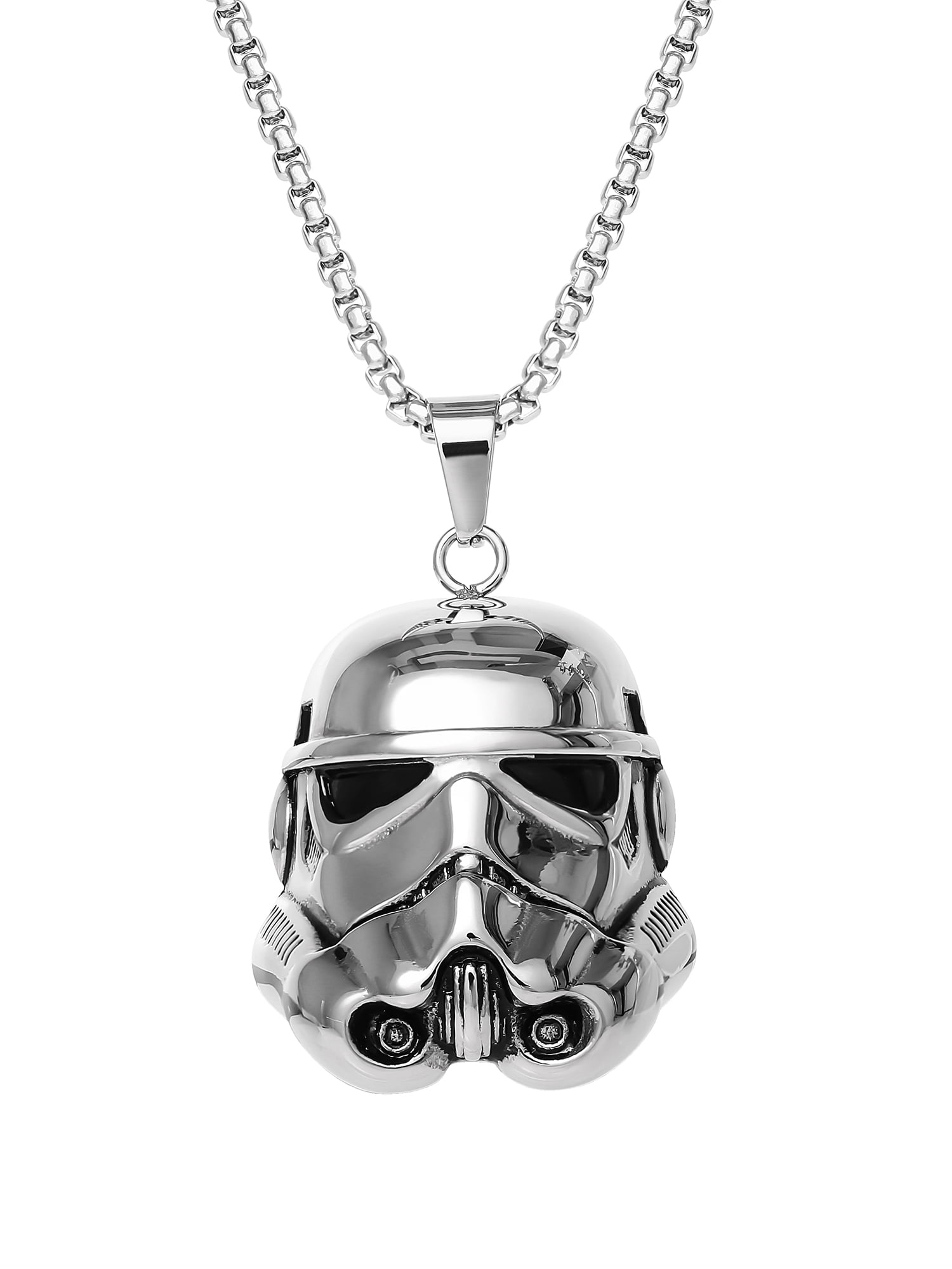 Star Wars Men’s Stainless Steel Stormtrooper Helmet Pendant with 22 ...