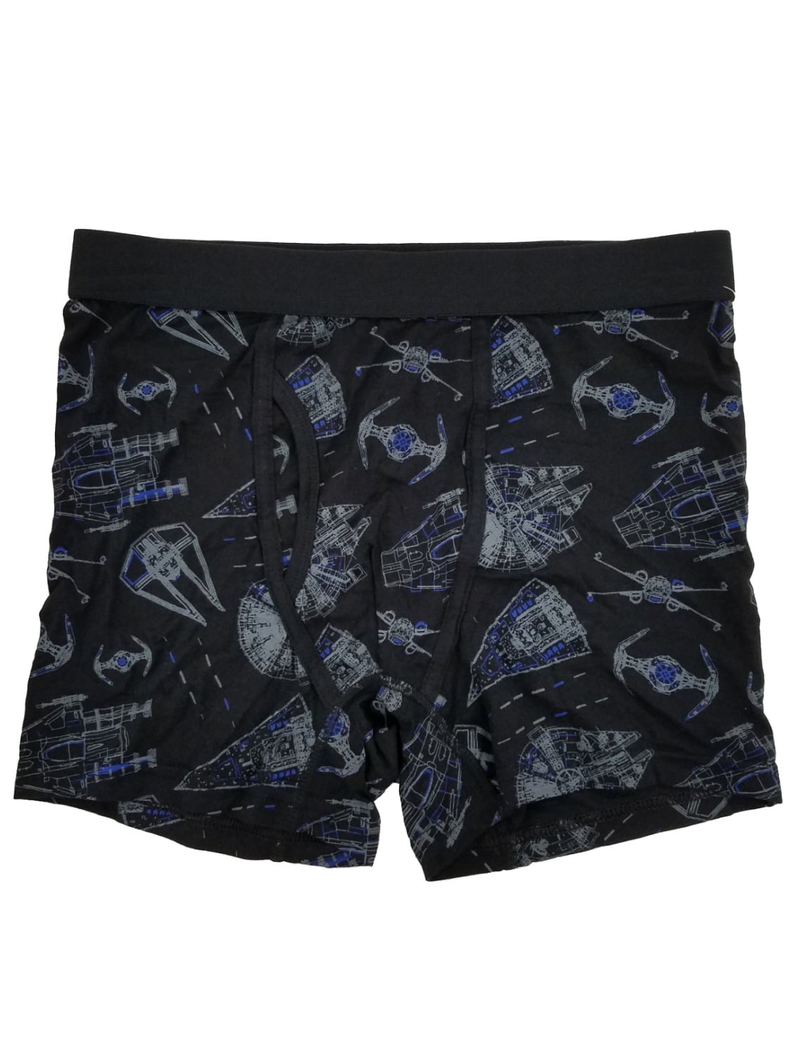 Star Wars Mens Black Star Fighter Blueprints Millennium Falcon Boxer ...