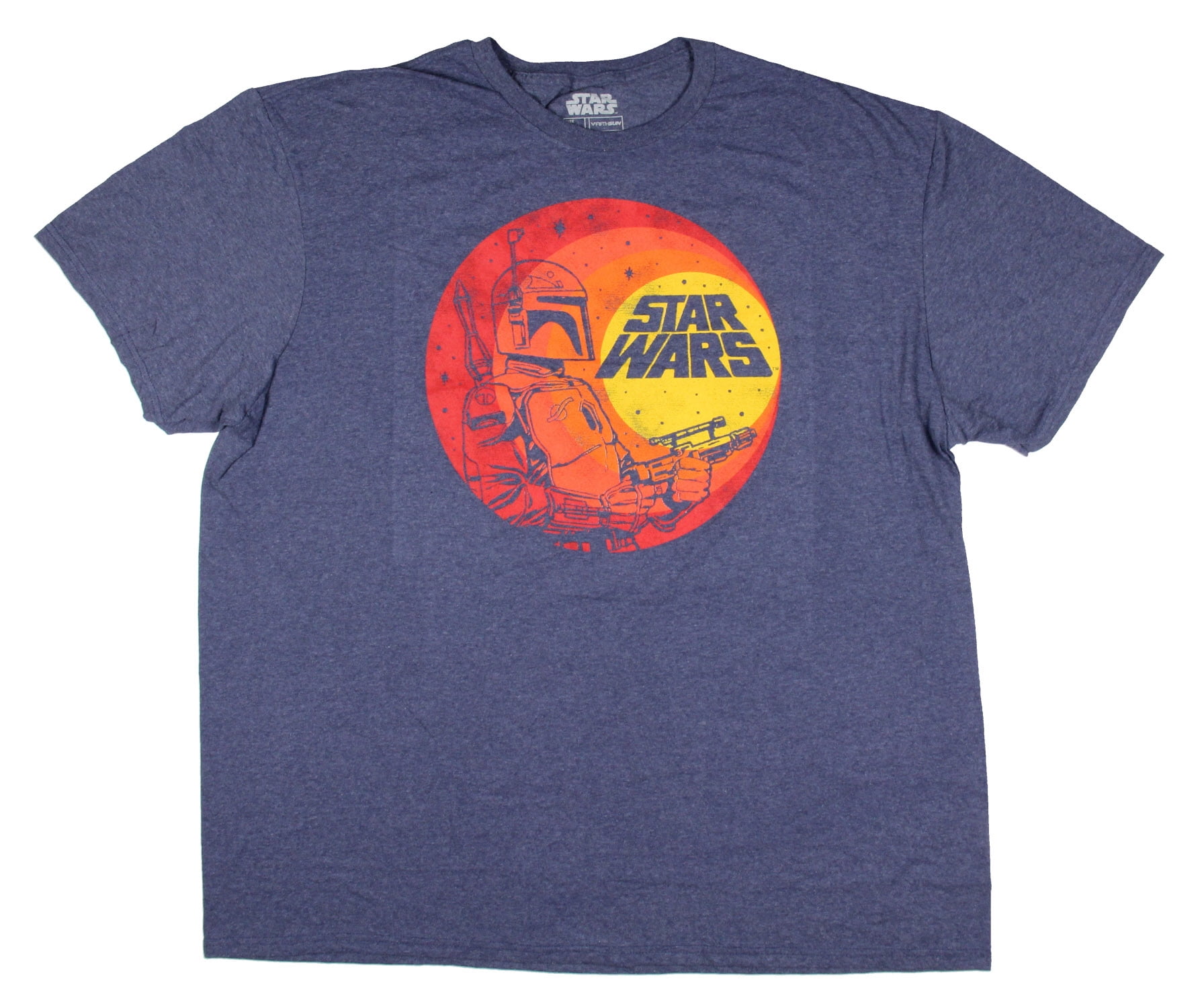 Star Wars Mens' Boba Fett Outline On A Circular Sunset Gradient T-Shirt ...