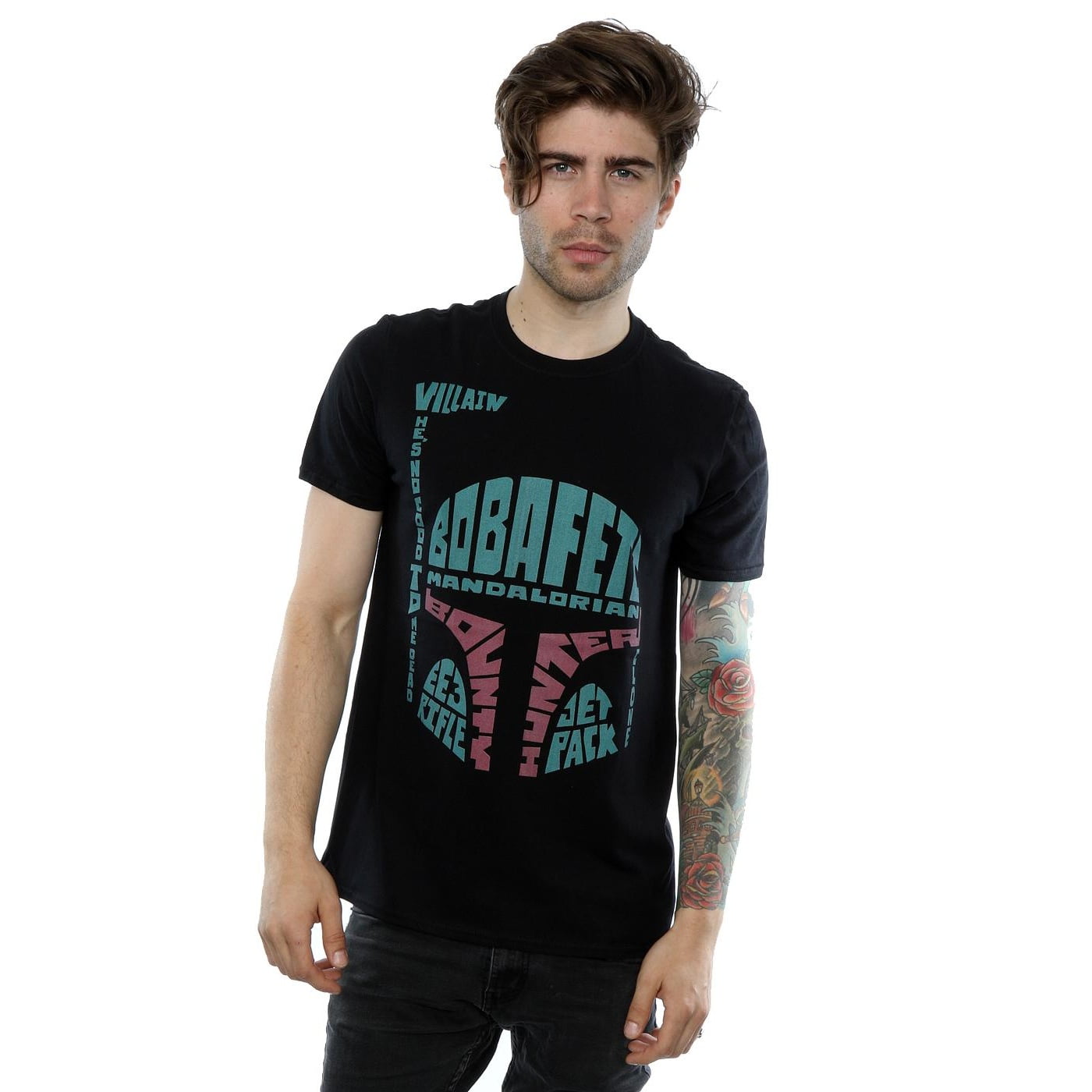 Star Wars Mens Boba Fett Text Head T-Shirt - Walmart.com