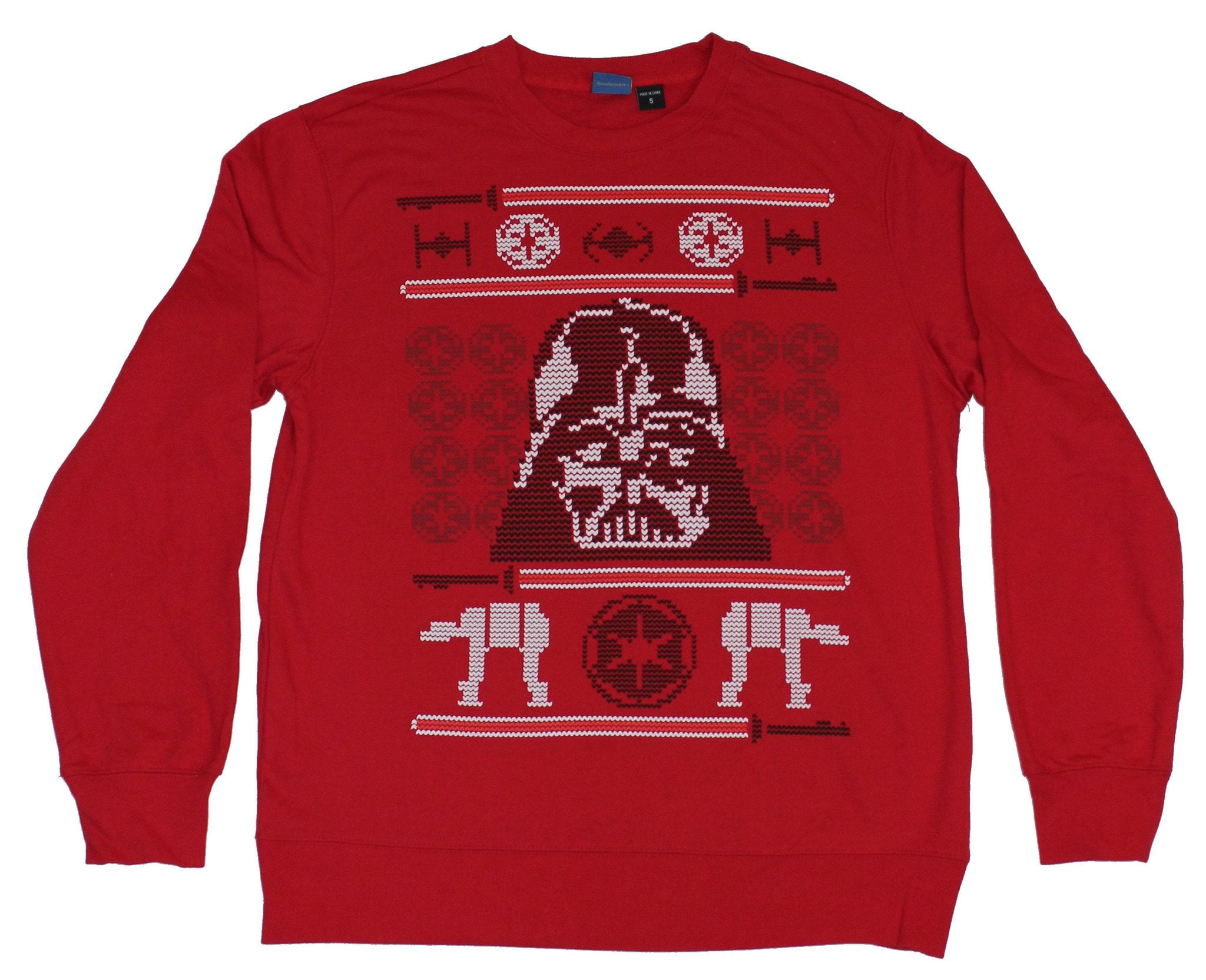 Star Wars Mens Crewneck Sweatshirt- Christmas Sweater Darth Vader Style ...
