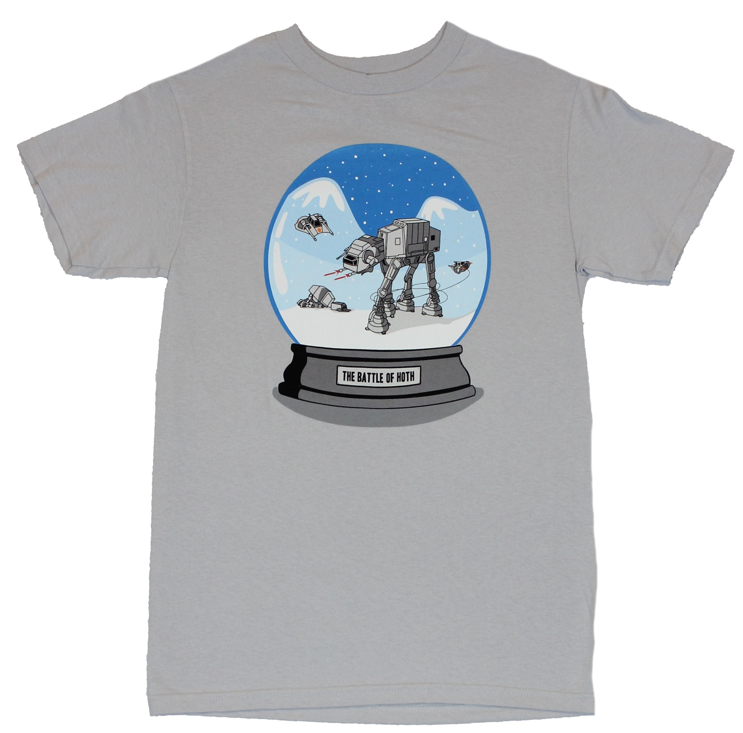 Star Wars Mens T-Shirt - The Battle of Hoth Christmas Snowglobe Image ...