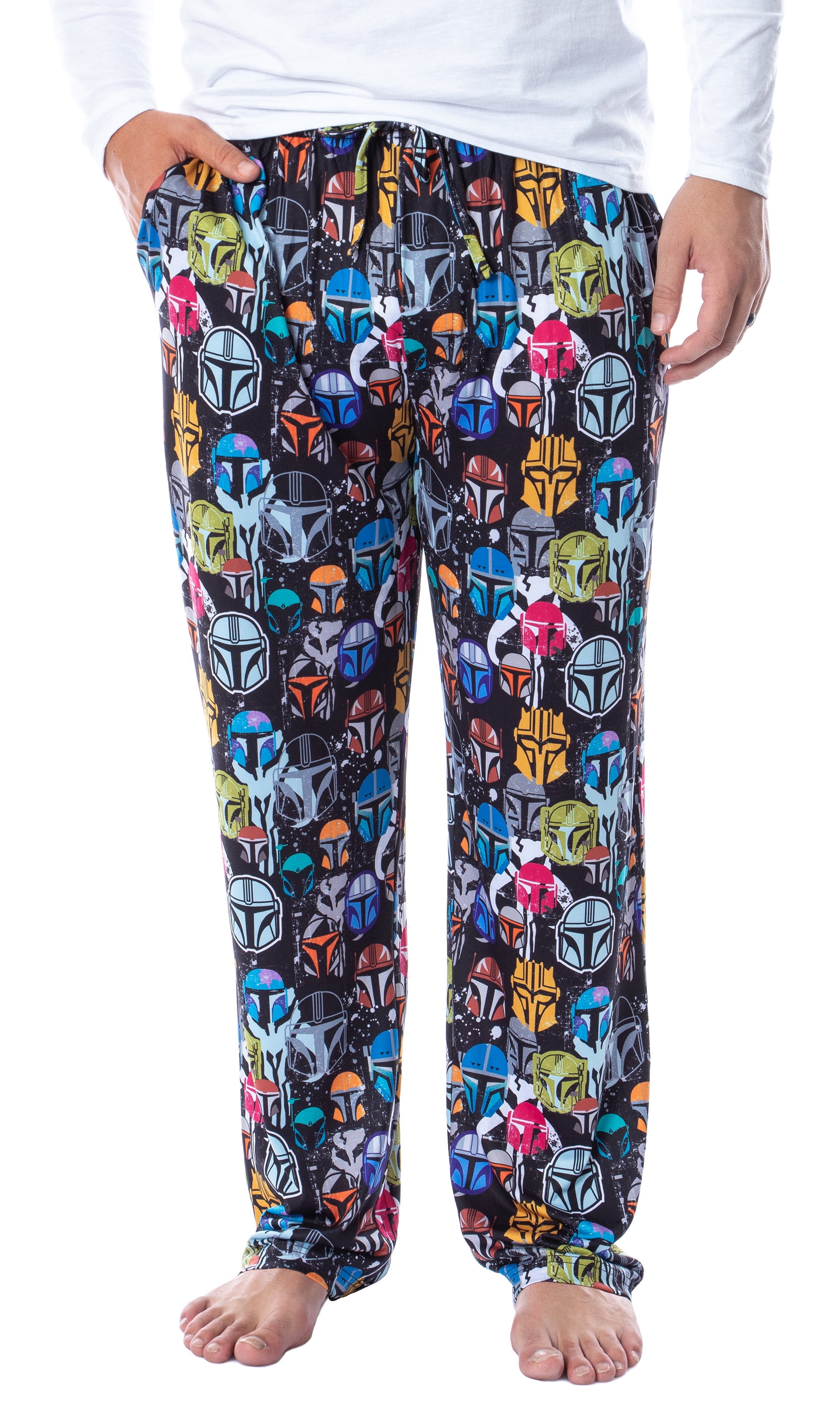 Star Wars Mens' The Mandalorian Color Helmets Sleep Pajama Pants ...