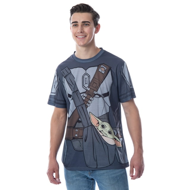 Star Wars Mens' The Mandalorian Mando Holding The Child Costume Shirt ...