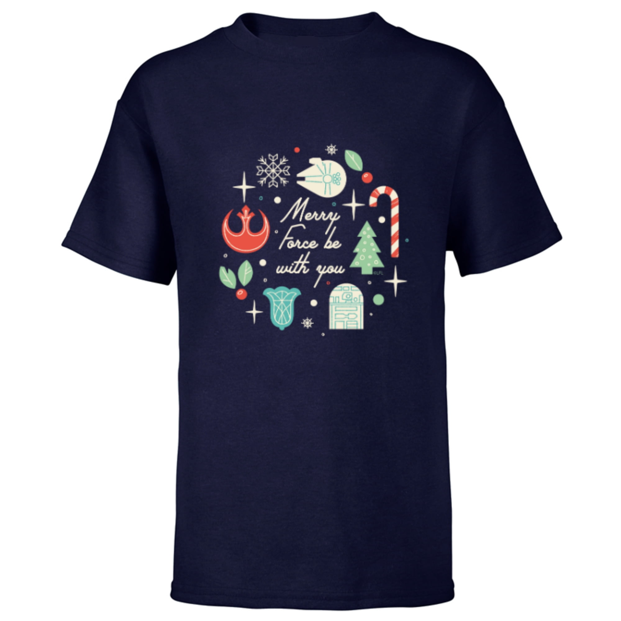 Star Wars Merry The Force Be With You - Short Sleeve T-Shirt for Kids ...