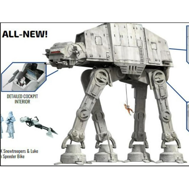 Star Wars Micro Galaxy AT-AT Walker Playset - 10-inch Assault Vehicle ...