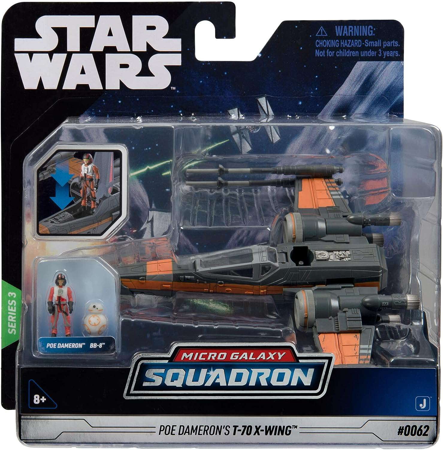 Star Wars Micro Galaxy Squadron T-70 X-wing Spaceship - 5 inch Play ...