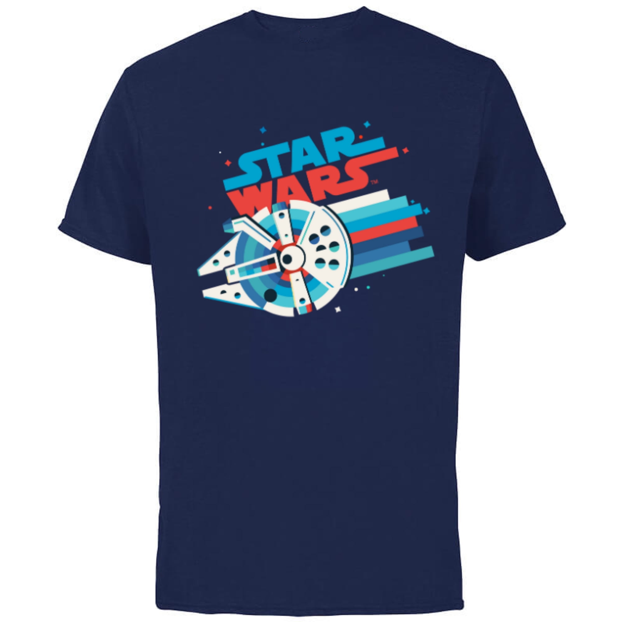 Star Wars Millennium Falcon Red White & Blue Rainbow - Short Sleeve ...