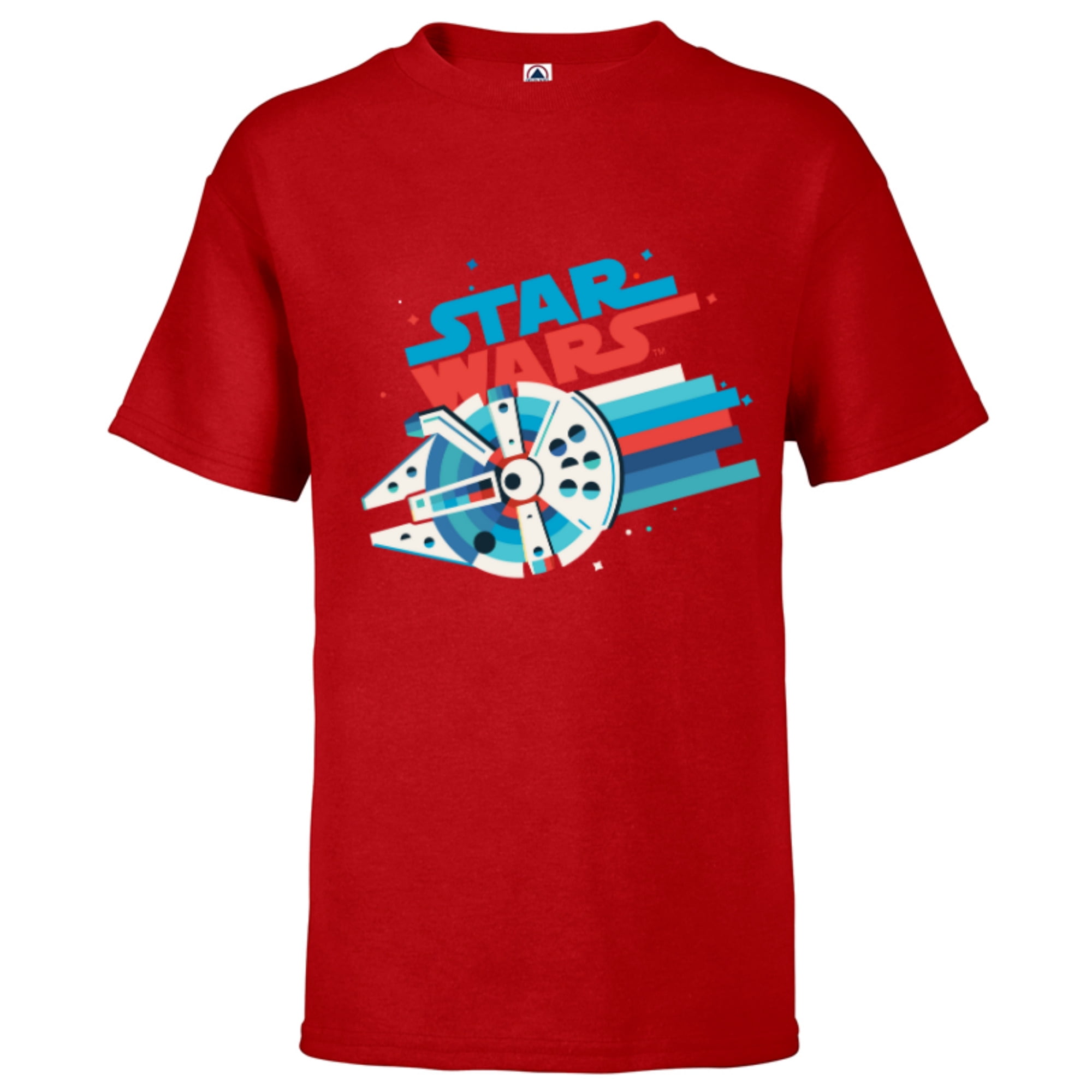 Star Wars Millennium Falcon Red White & Blue Rainbow - Short Sleeve T ...