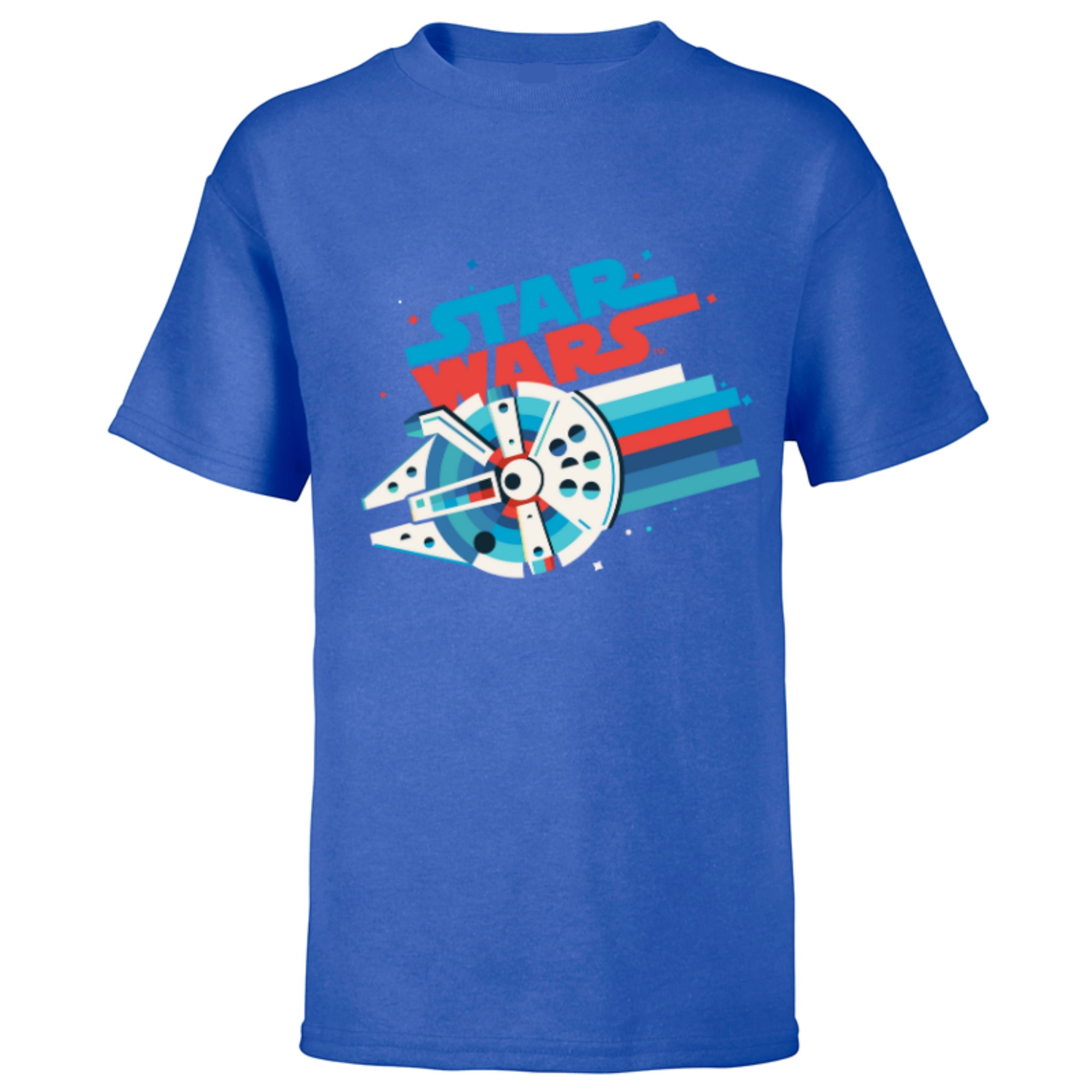 Star Wars Millennium Falcon Red White & Blue Rainbow - Short Sleeve T ...