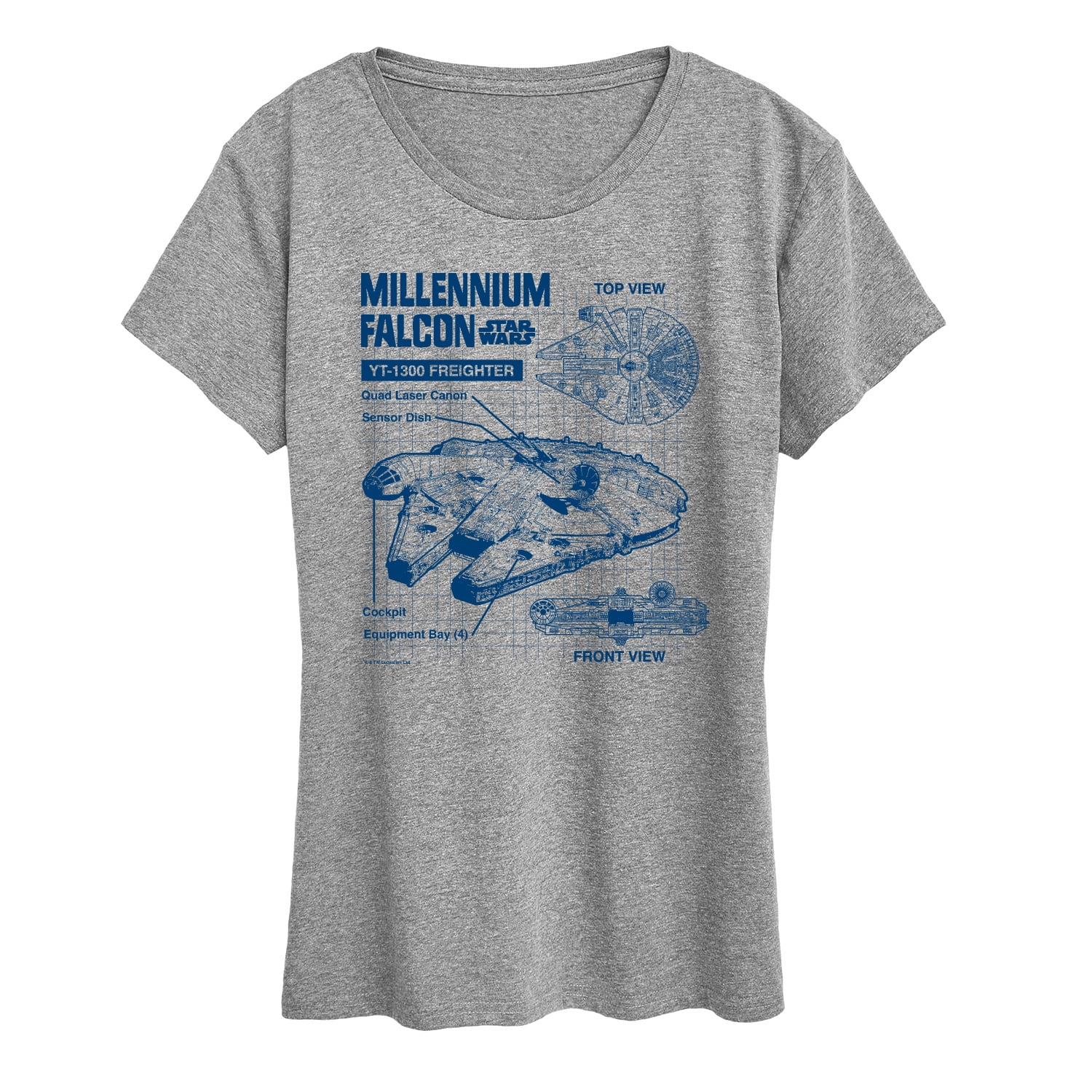 Star Wars - Millennium Falcon Schematic - Women's Short Sleeve Classic ...